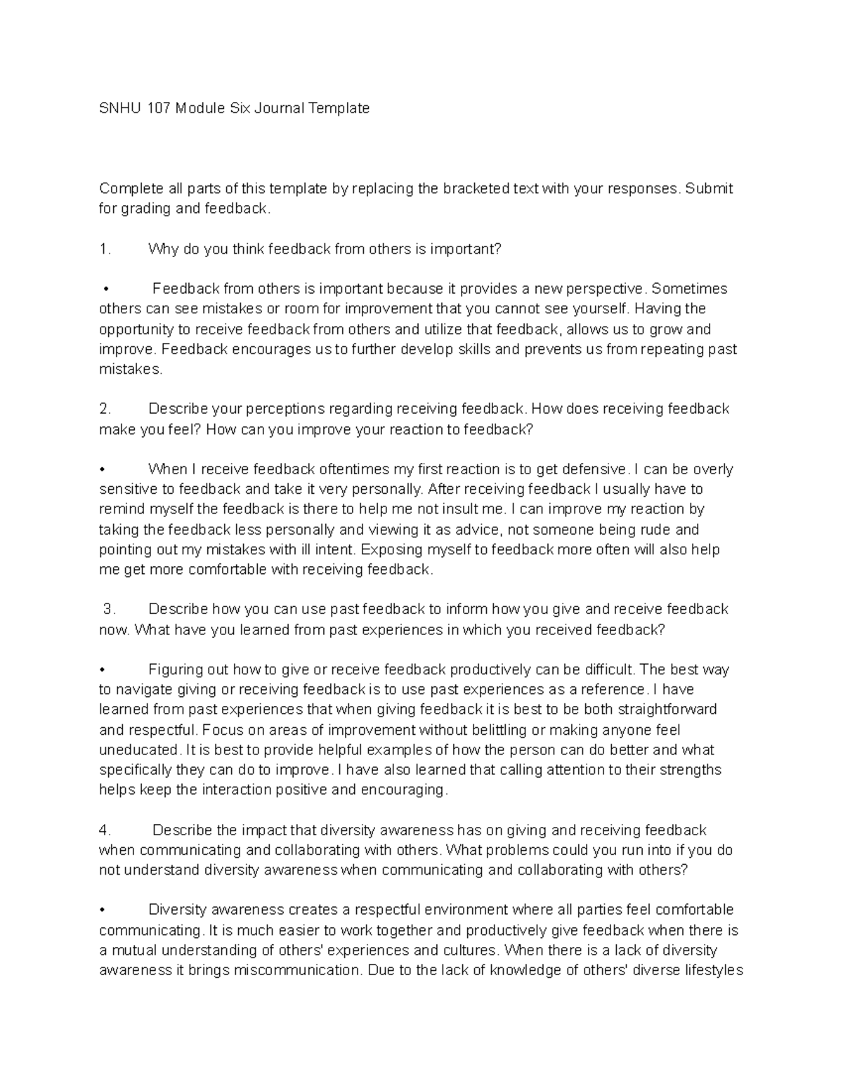 SNHU 107 Module Six Journal Template - SNHU 107 Module Six Journal ...