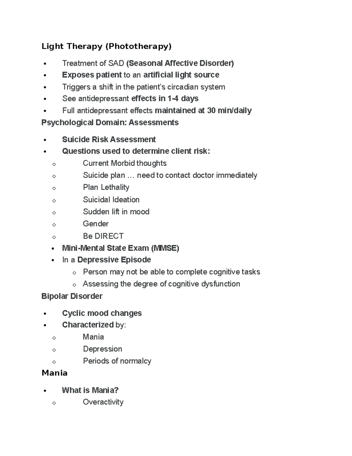 Mental health lecture notes - Light Therapy (Phototherapy) Treatment of ...