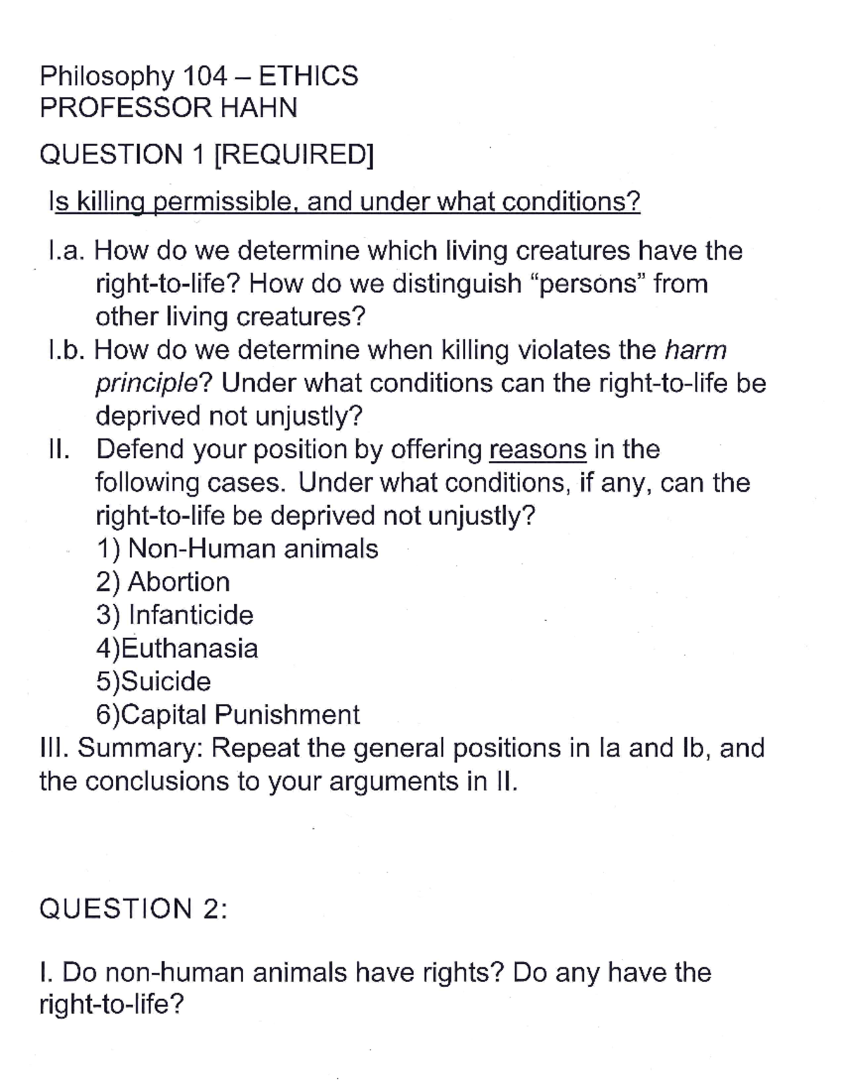 Ethics 2nd Exam - essays - PHIL 104 - SIU - Studocu