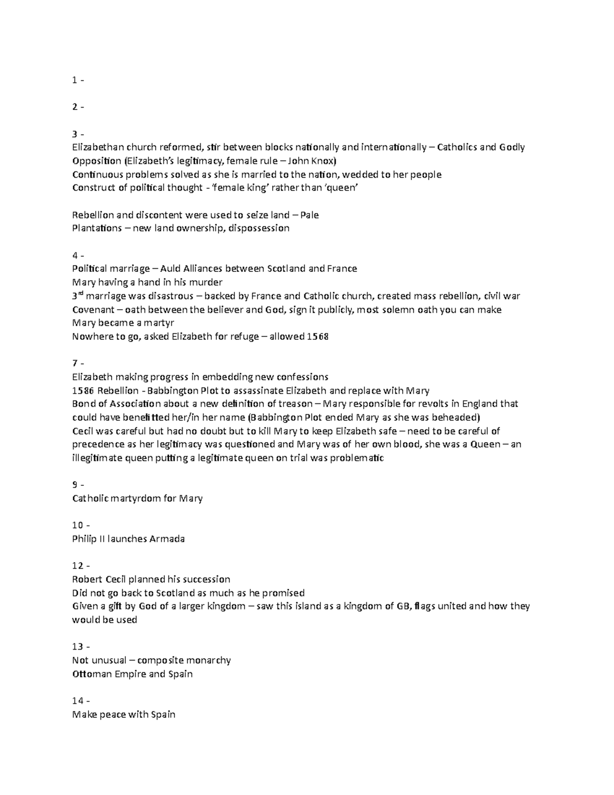 Week 15 - Lecture 9 (Union and Disunion) - 1 - 2 - 3 - Elizabethan ...
