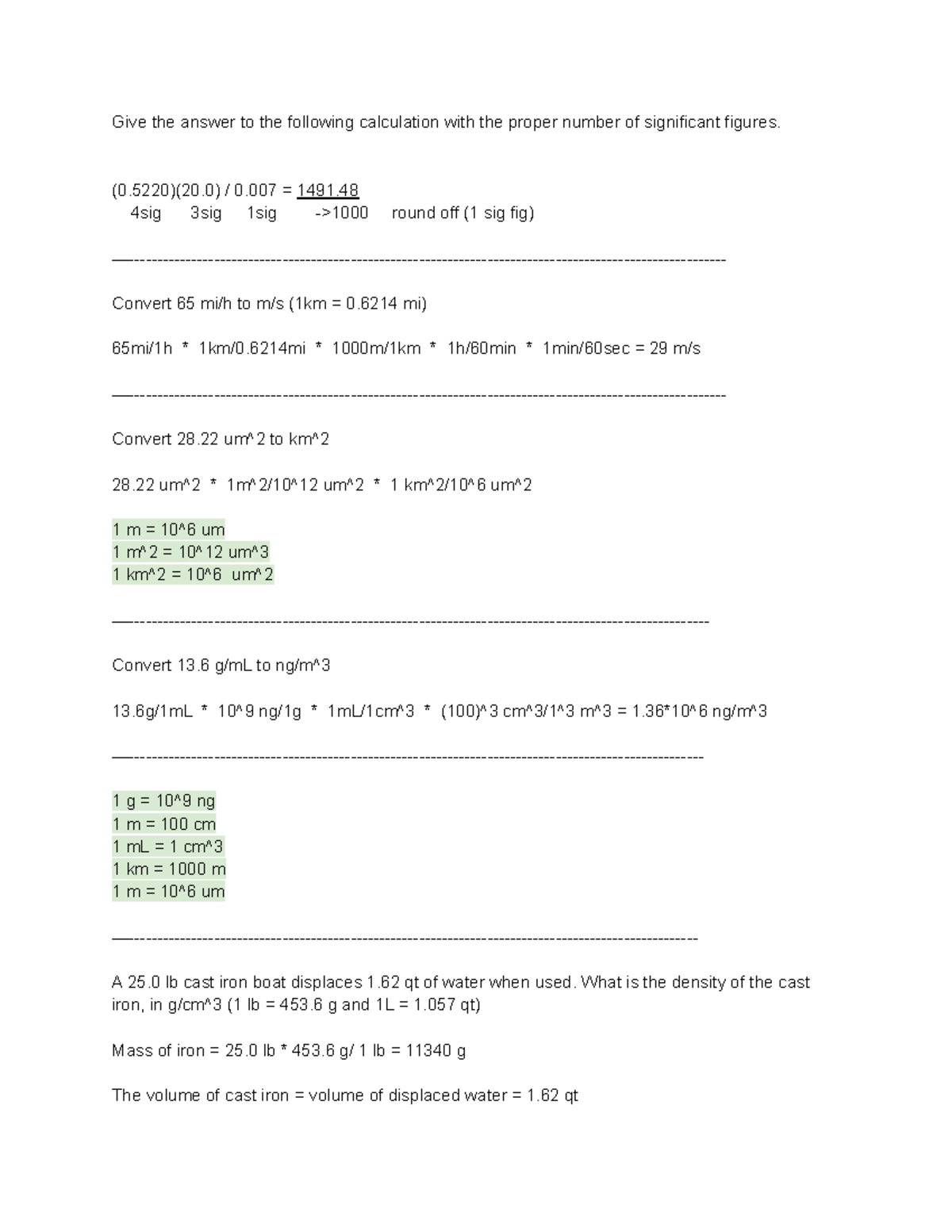 CHEM125 cw2 - general chemistry - Give the answer to the following ...