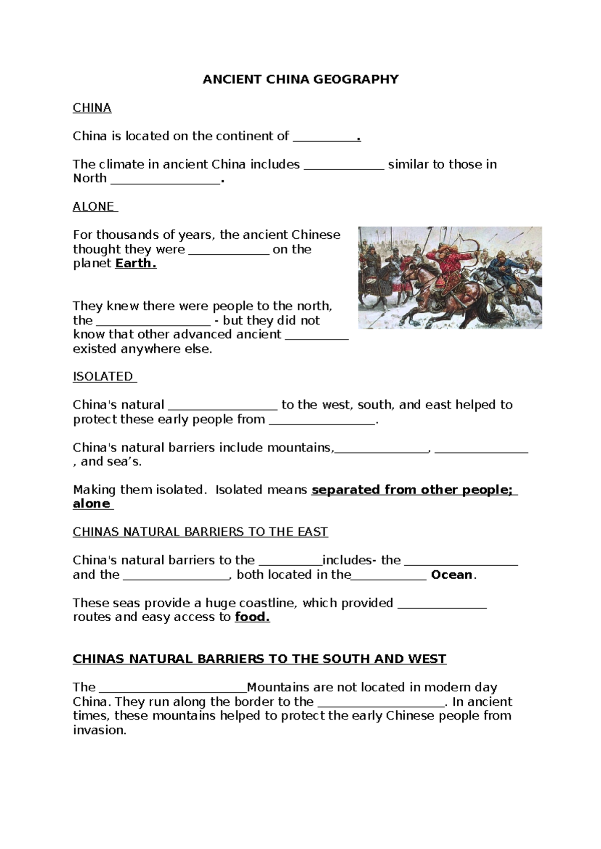 1A Geography of Ancient China PP - ANCIENT CHINA GEOGRAPHY CHINA China ...