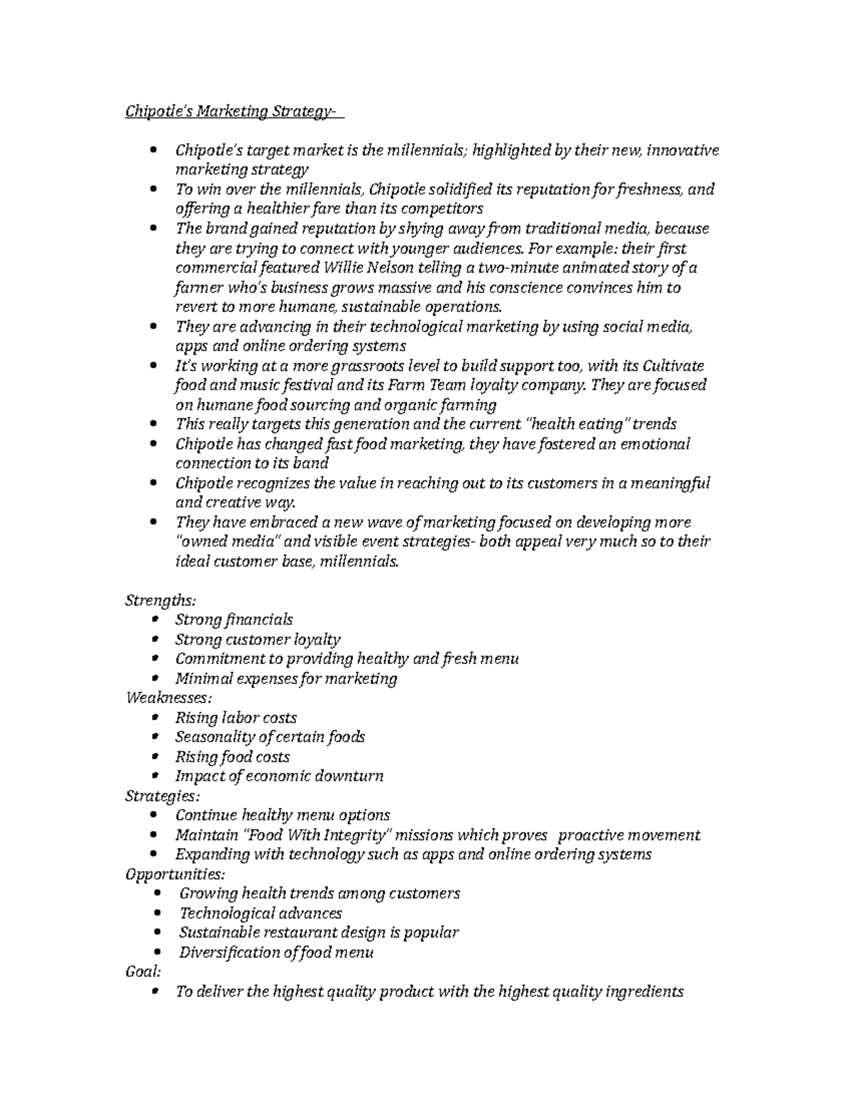 BA 475 Chipotle Marketing strategy - Chipotle’s Marketing Strategy ...