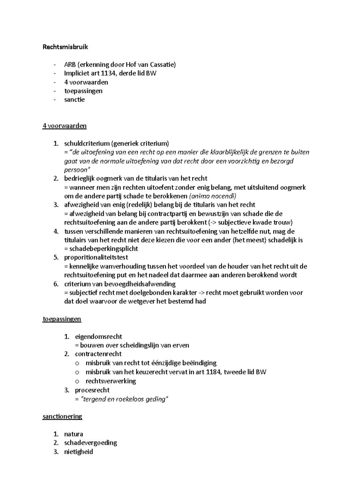 Rechtsmisbruik - Rechtsmisbruik ARB (erkenning door Hof van Cassatie ...