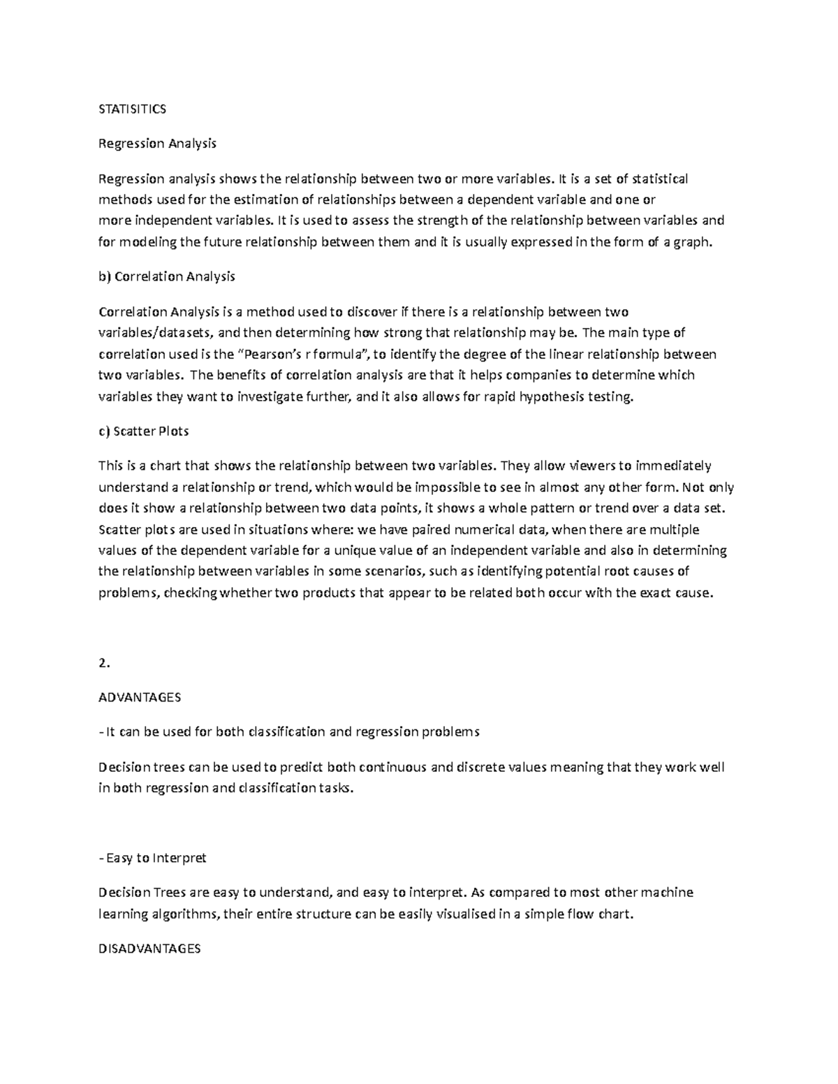 Statisitics sample - Statistics tutorial question - STATISITICS ...
