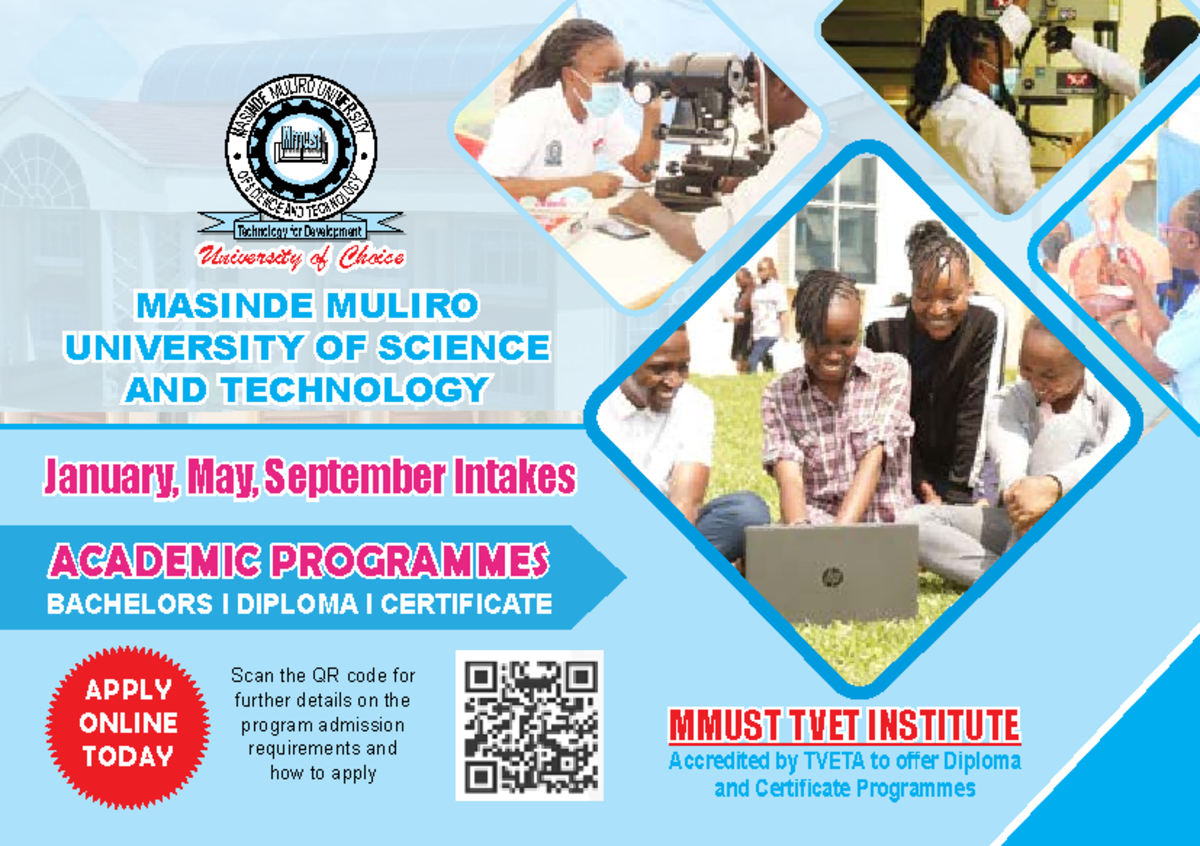 Mmust Bronchure final I 2 - ACADEMIC PROGRAMMES ####### Masinde Muliro ...