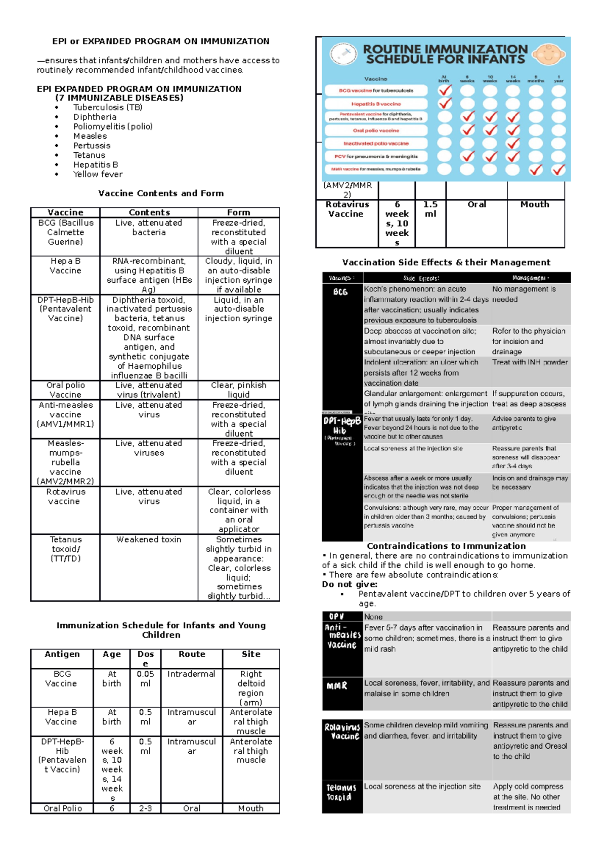 MT- CHN LEC (Immunization) - EPI or EXPANDED PROGRAM ON IMMUNIZATION ...