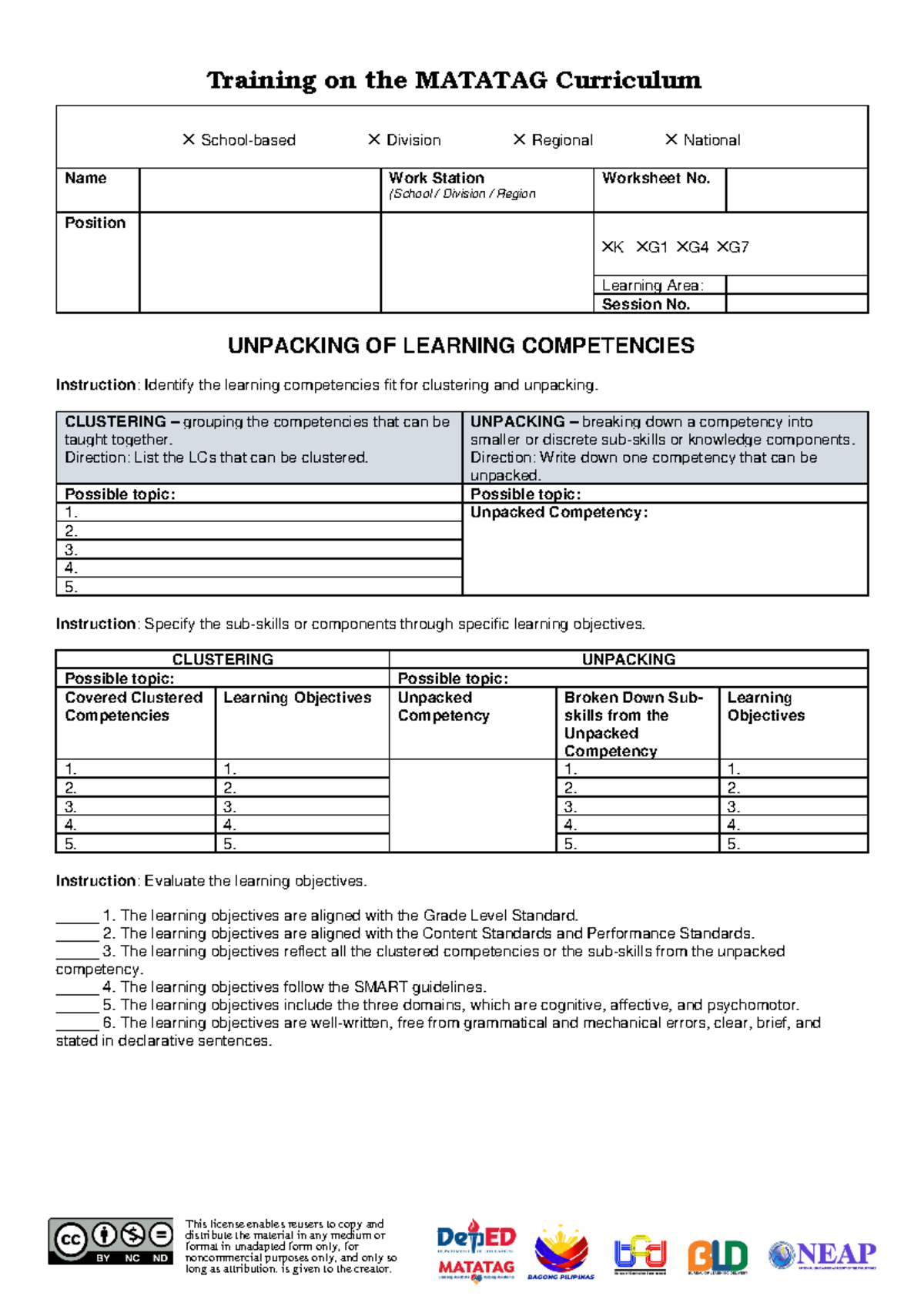 English 7 2B Worksheet 1 - This license enables reusers to copy and distribute the material in ...