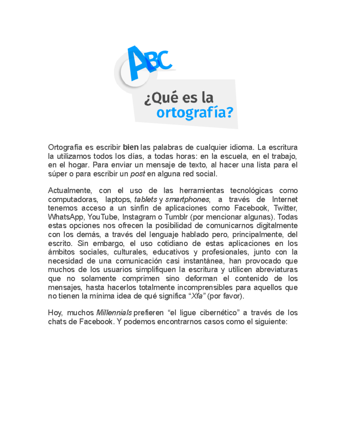 Qué es la ortografía - Que es la ortografia - Ortografía es escribir ...