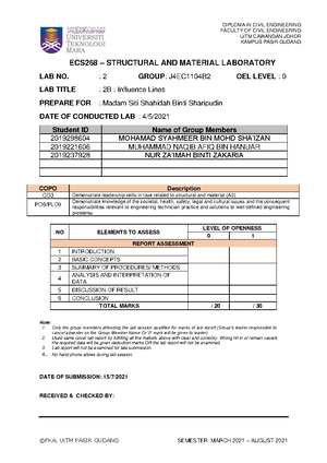 Lab 6B Concrete Mix Design, Workability Test - ####### FACULTY OF CIVIL ...