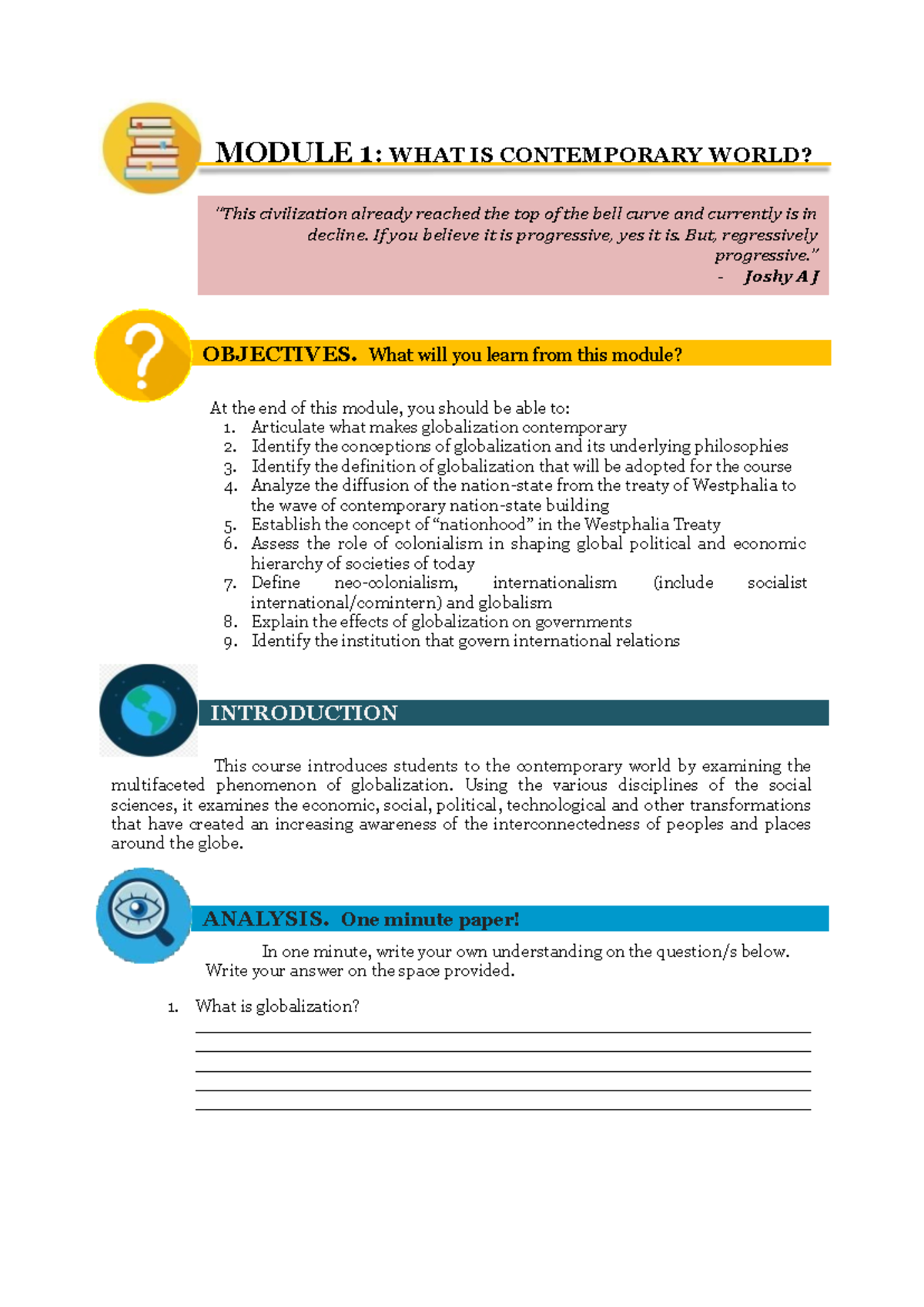 Module-1 - downloading file purposes only - OBJECTIVES. What will you ...