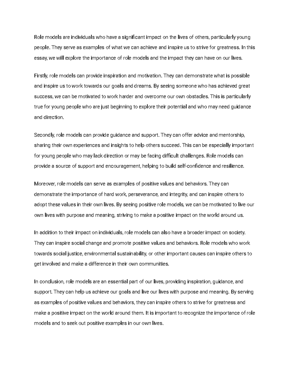 Role Models - They serve as examples of what we can achieve and inspire ...