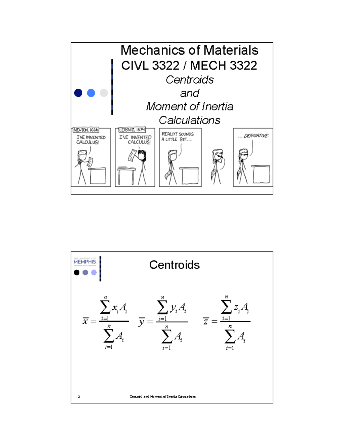 Centroids and Moment of Inertia Calculation - A 4 -0. 15 Centroid and ...
