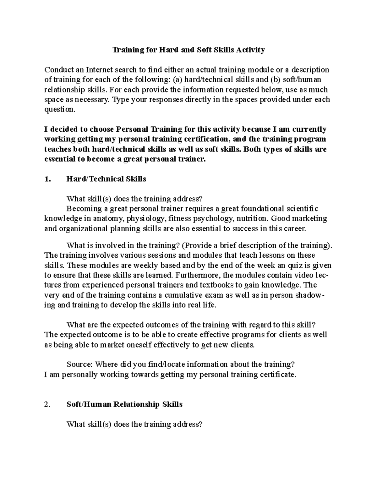 Unit 1 Activity Shell - Training for Hard and Soft Skills Activity ...