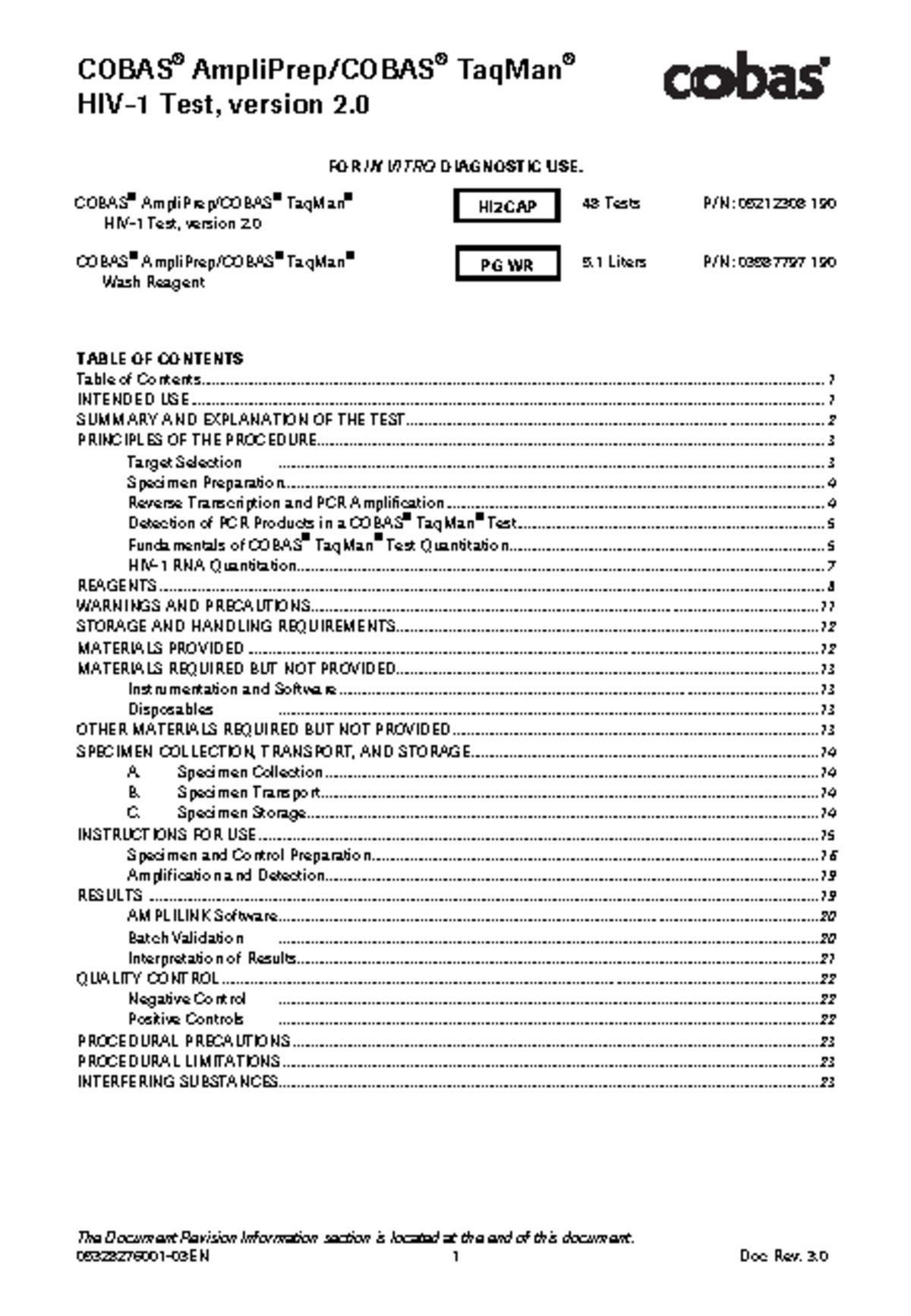 CAP CTM HIV-1 Test version 2.0 (viral load) 000010001 - The Document ...