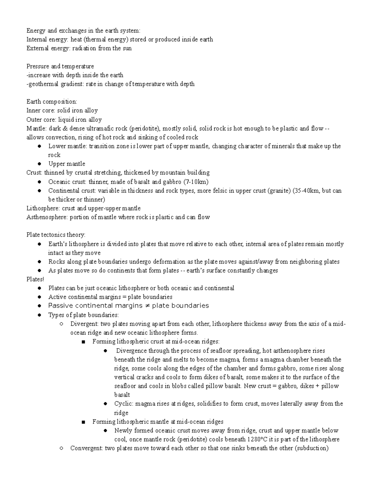 Exam 1 - Exam study guide, compiling notes throughout the semester ...