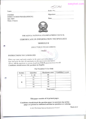 2021n - KNEC past paper - Introduction to information systems - Studocu
