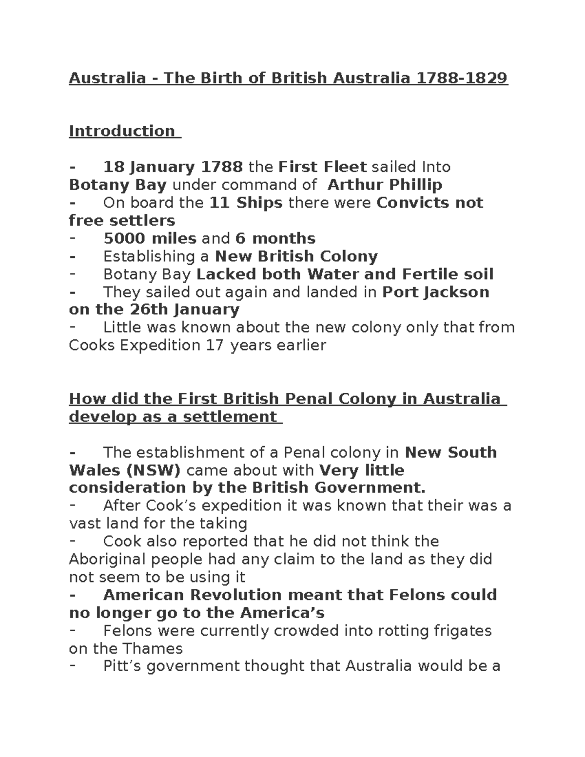 Australia - Summary Understanding Europe: History, Culture and ...