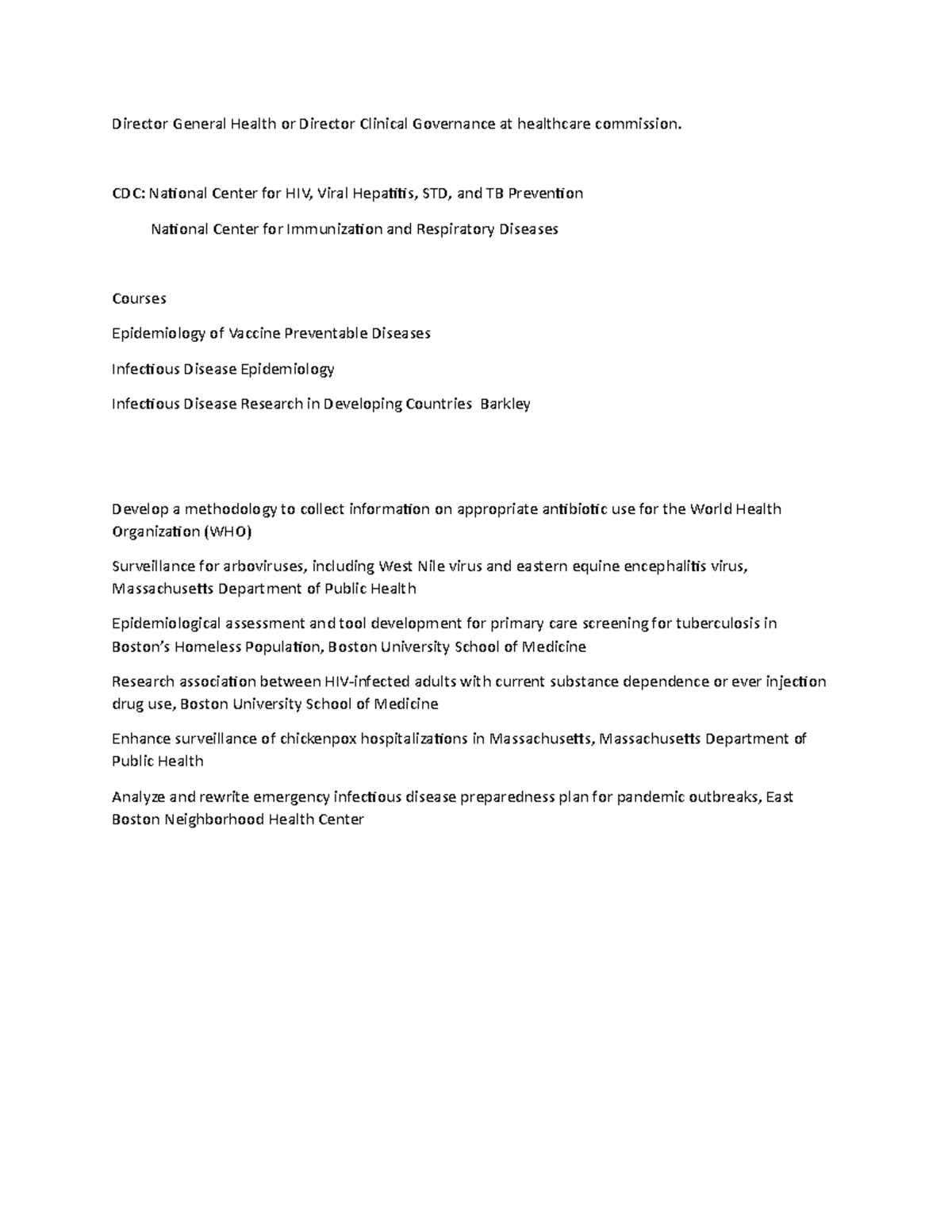 Director General Health or Director Clinical Governance at healthcare ...
