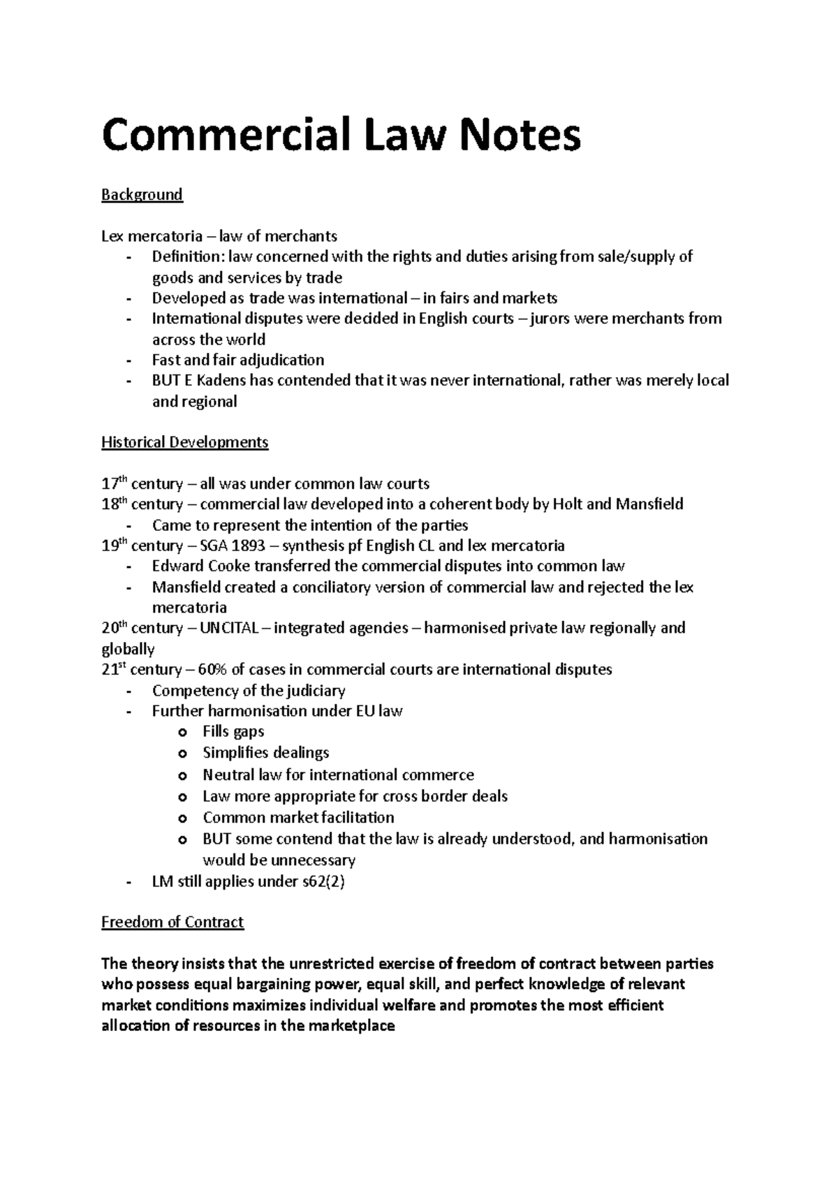 Commercial Law All Notes - Commercial Law Notes Background Lex ...