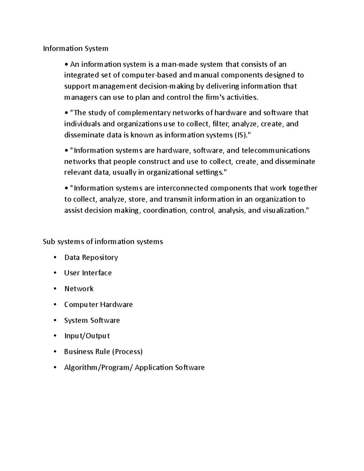 Information System - Studocu