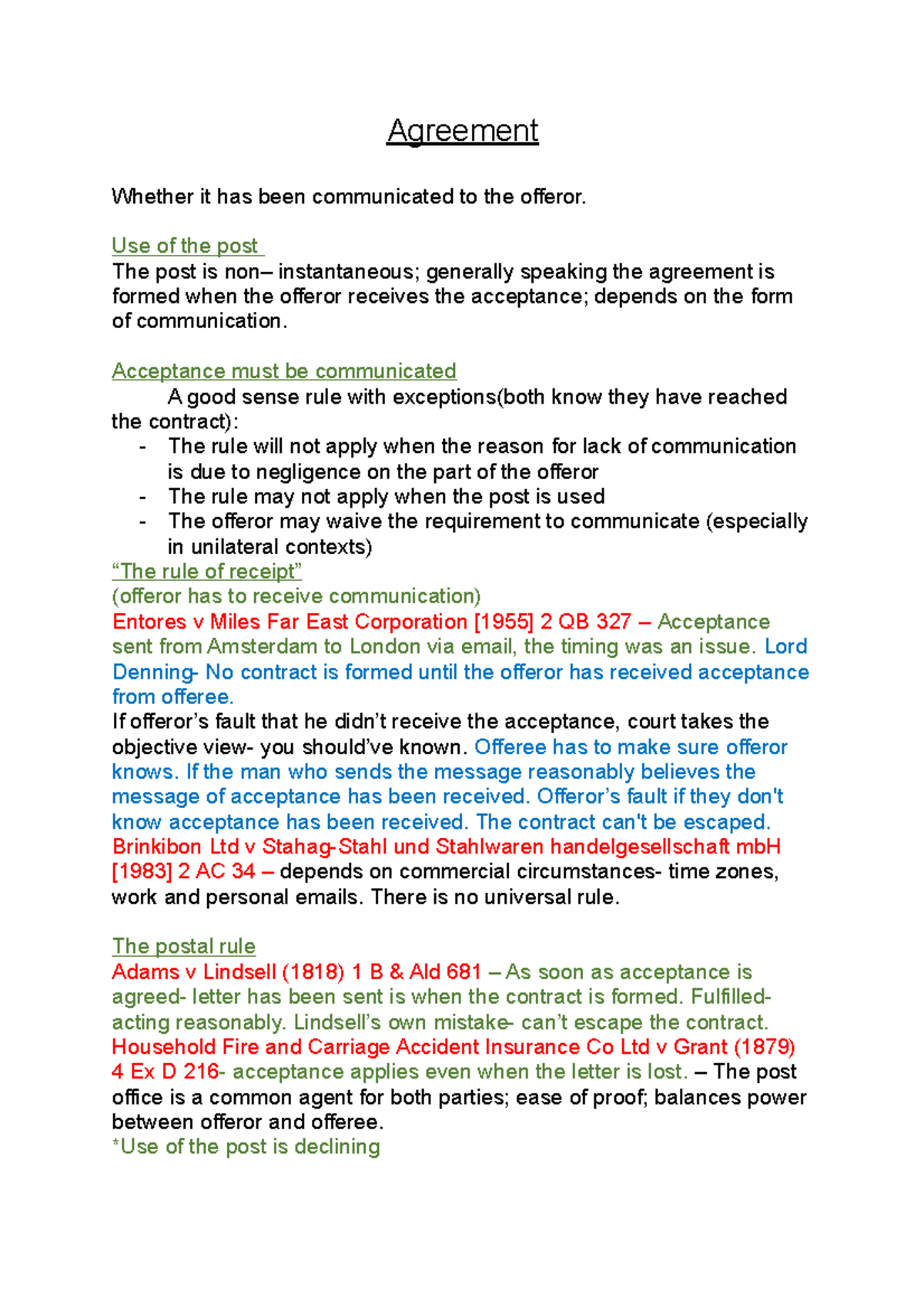 Agreement Revision - one of the topics in contract law - Agreement ...