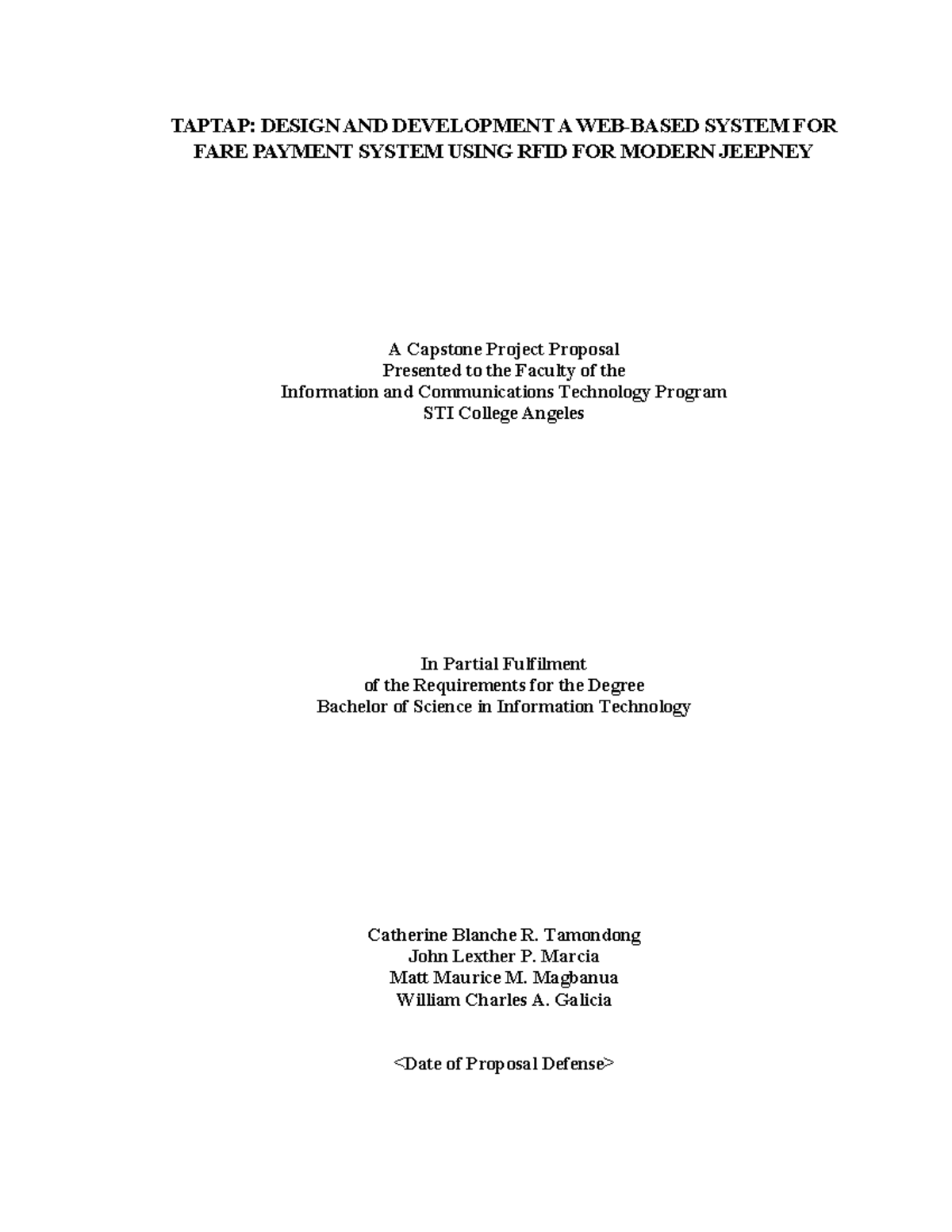 Design AND Development A WEB- Based System FOR FARE Payment System ...