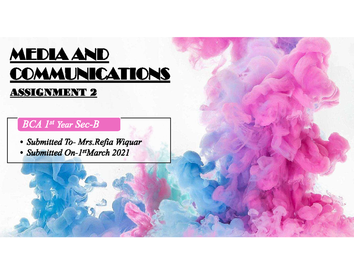 Media all 5 units - btech in computer science and engineering - Studocu