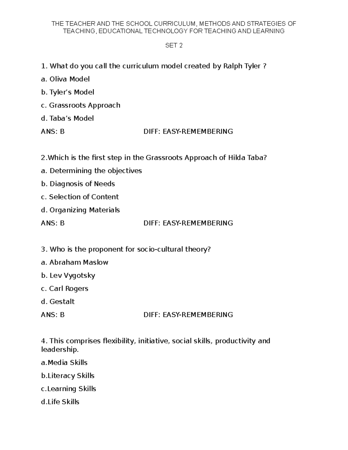 SET 2 Teacher AND School Curriculum Educational Technology Building ...