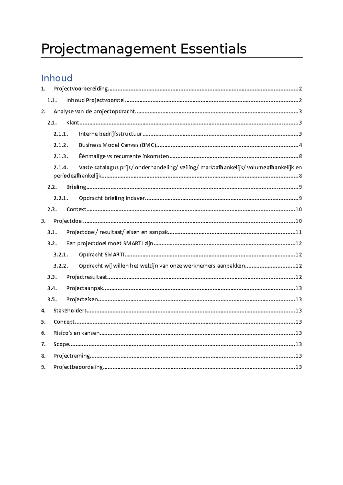 Projectmanagement Essentials - Projectmanagement Essentials - Studocu