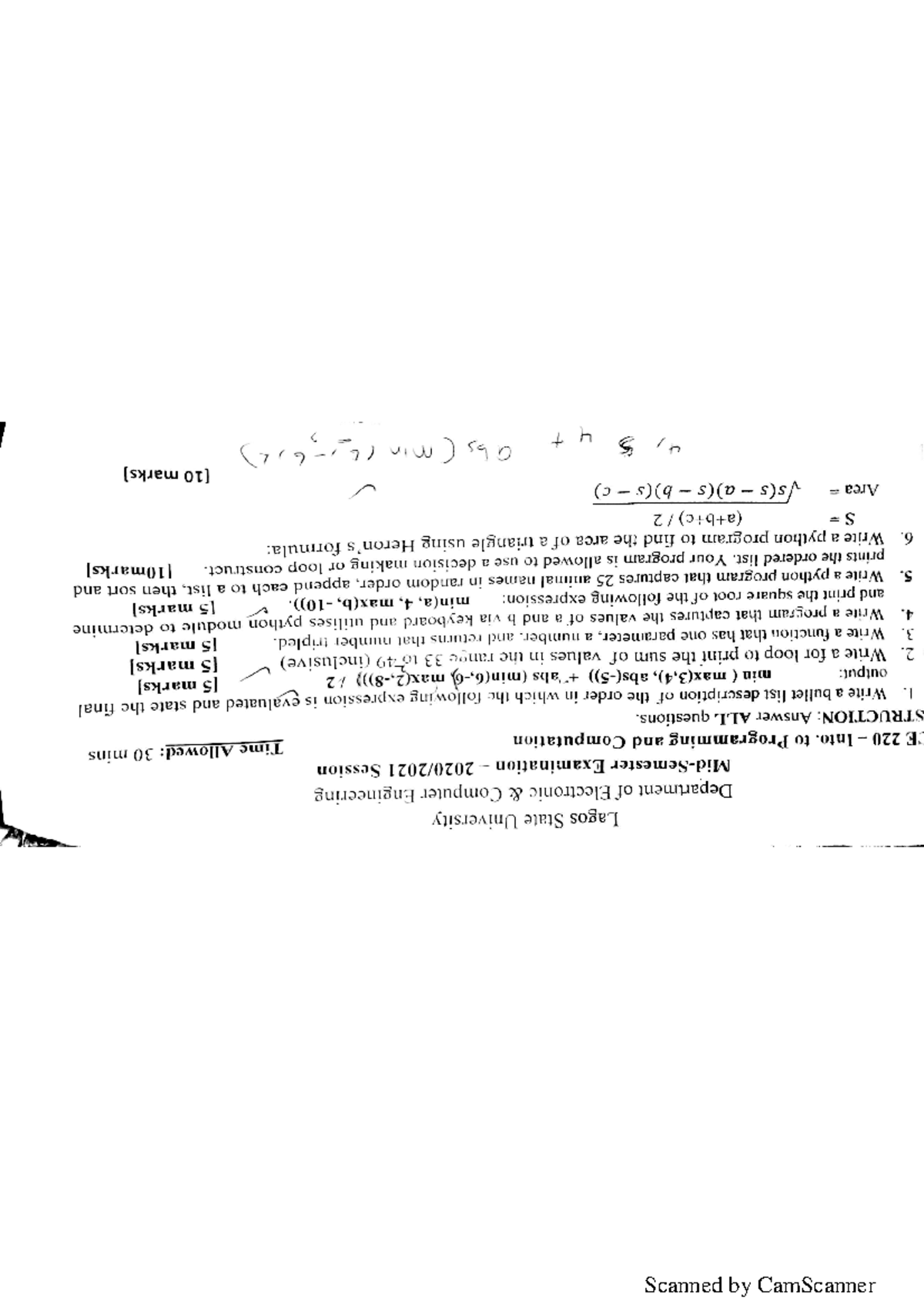 Ece 220 Python Programming Language Programming 1 Scanned By