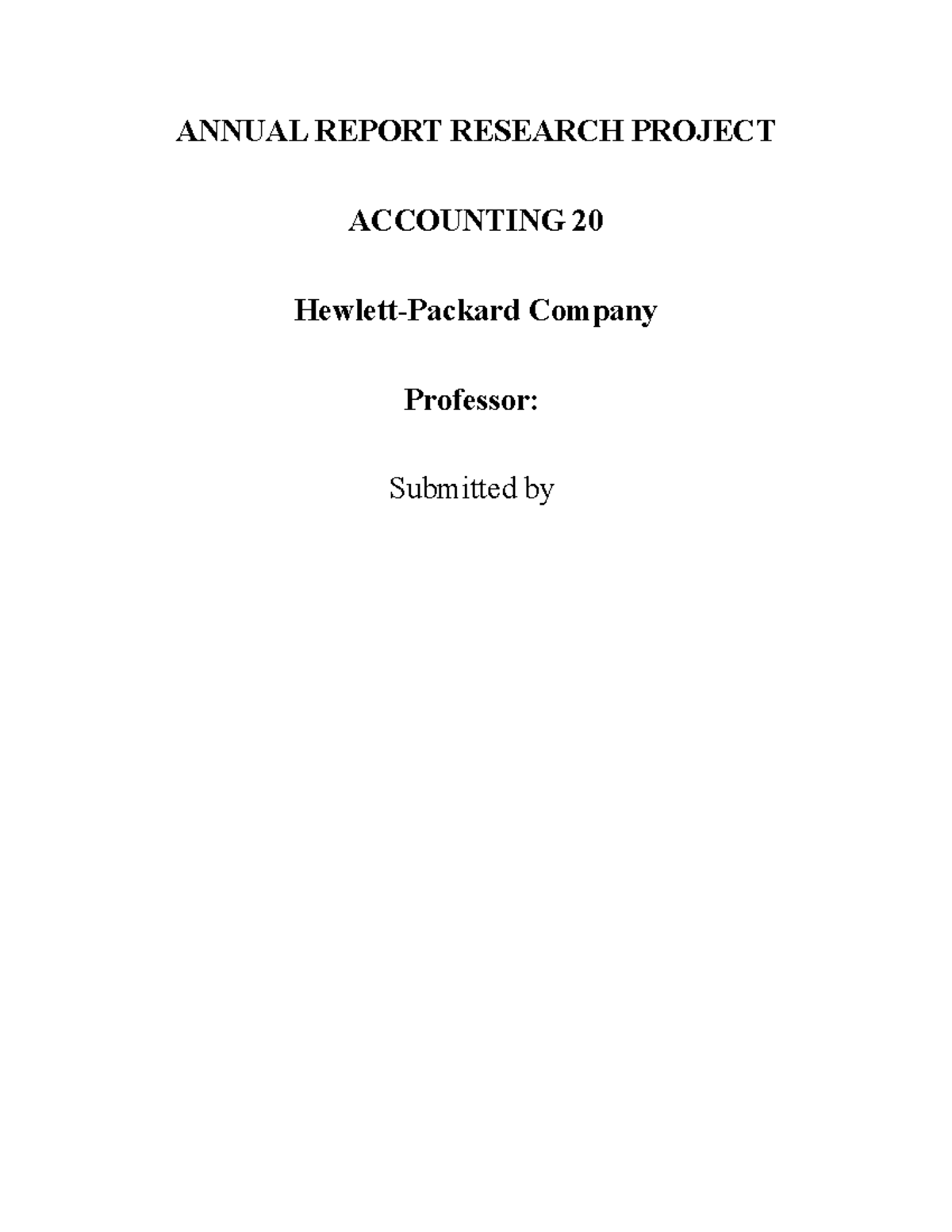 Accounting project - GRADE : A - ANNUAL REPORT RESEARCH PROJECT ...