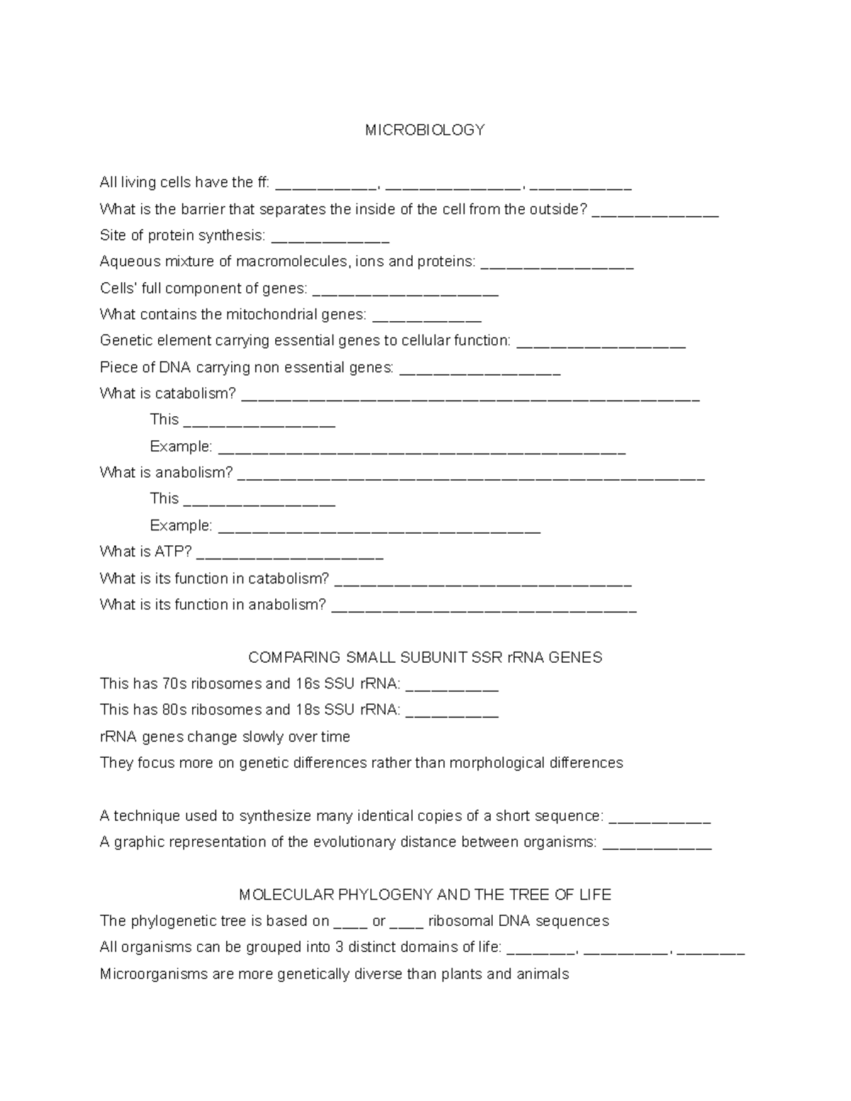 Post midterm - mbio 1010 fill in the blanks notes - MICROBIOLOGY All ...
