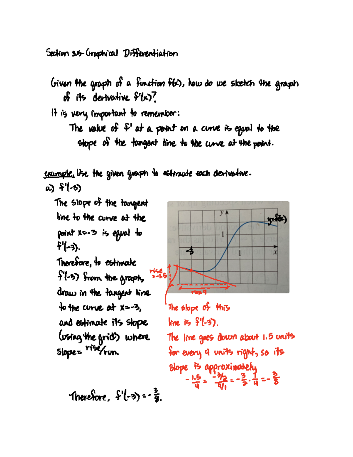 Section 3.5 - Graphical Differentiation - MATH 1100 - Studocu