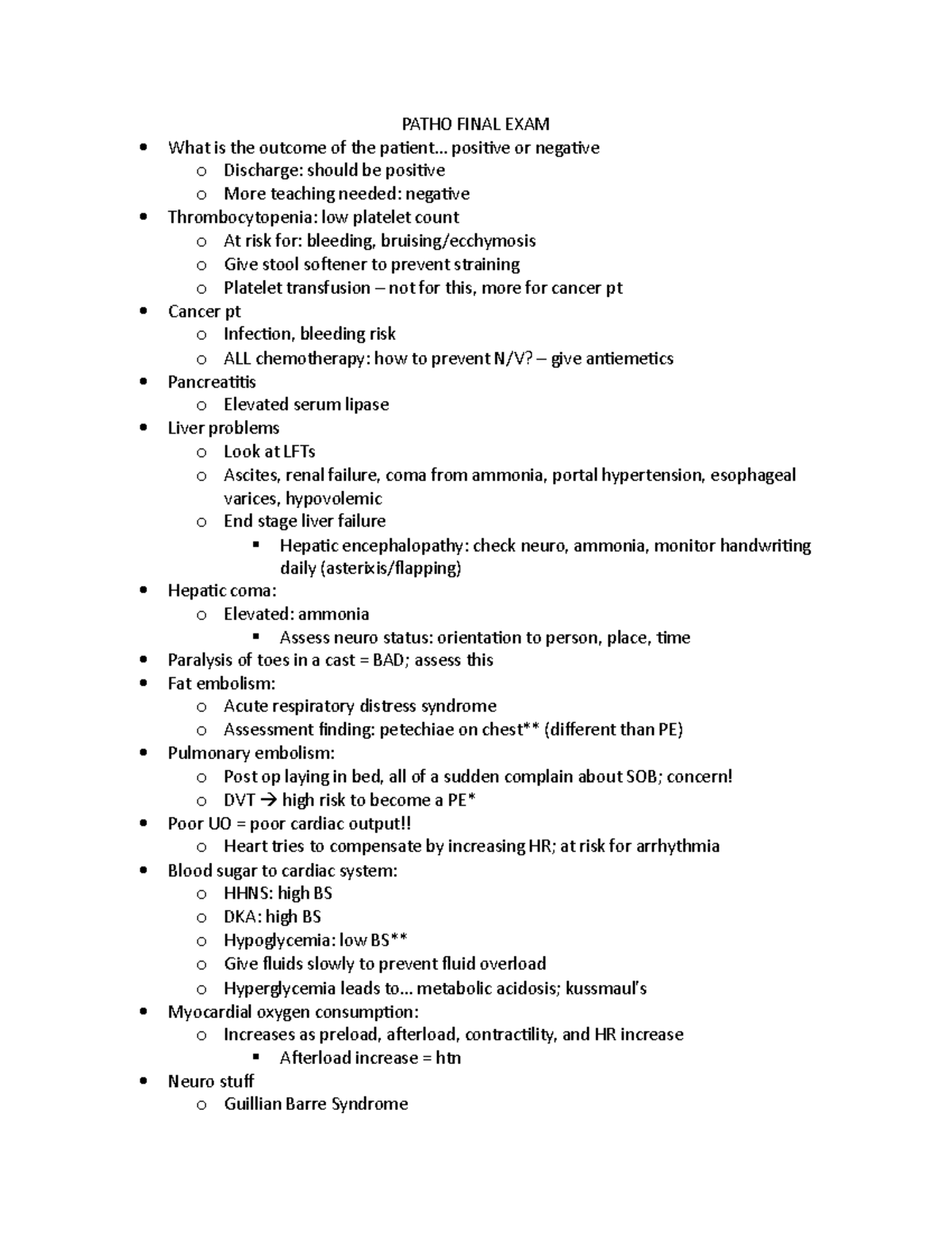Patho Final Study Guide - PATHO FINAL EXAM What is the outcome of the ...