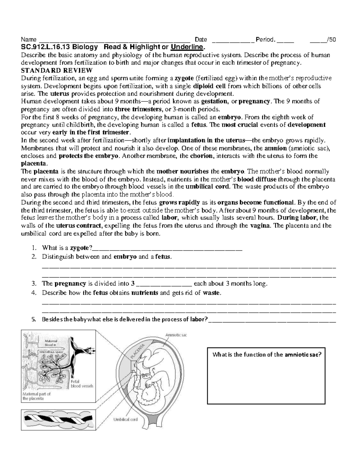 Home Learning Reproduction Systems Review - Name