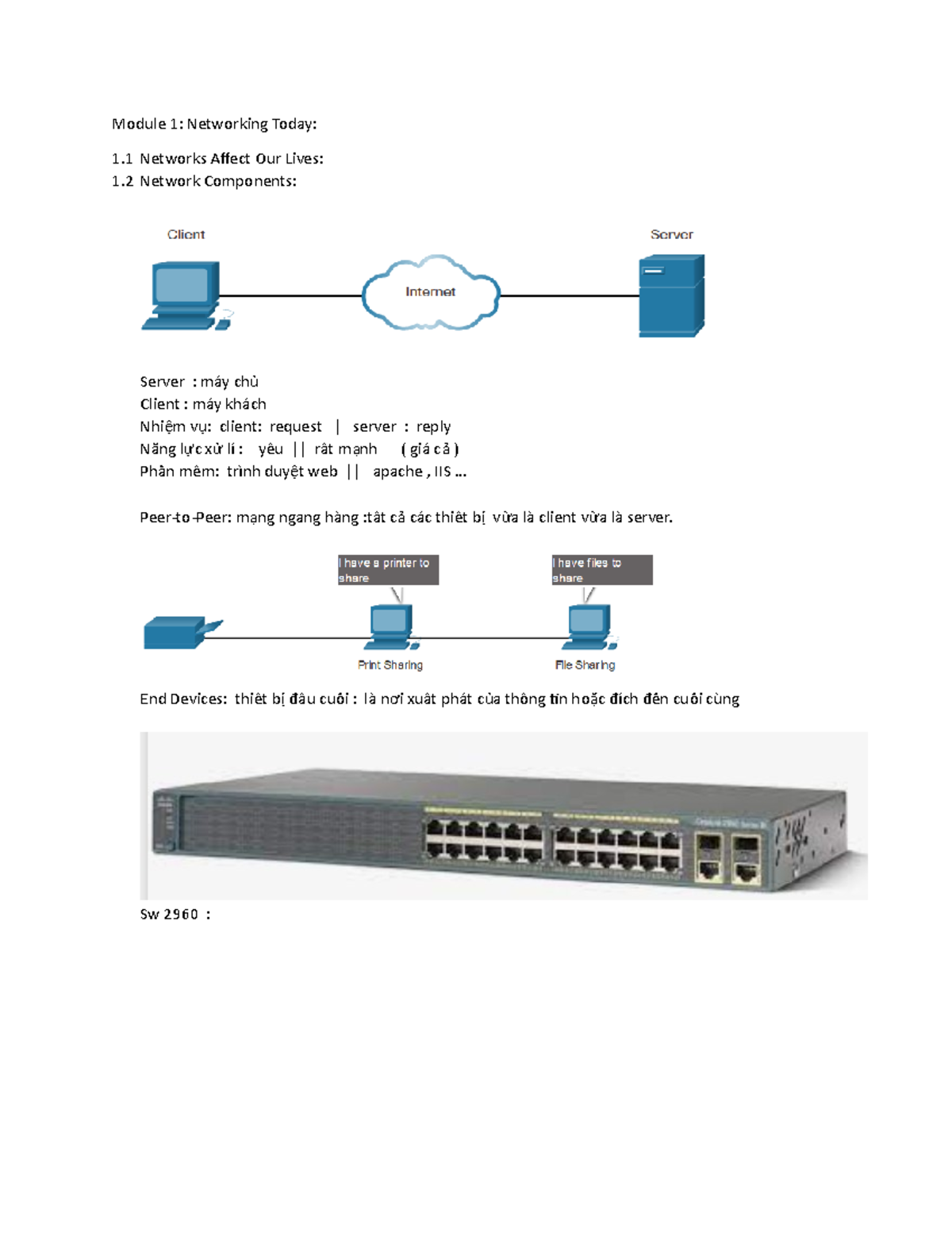 D01-K13 - Module 1: Networking Today: 1 Networks Affect Our Lives: 1 Network Components: Server ...