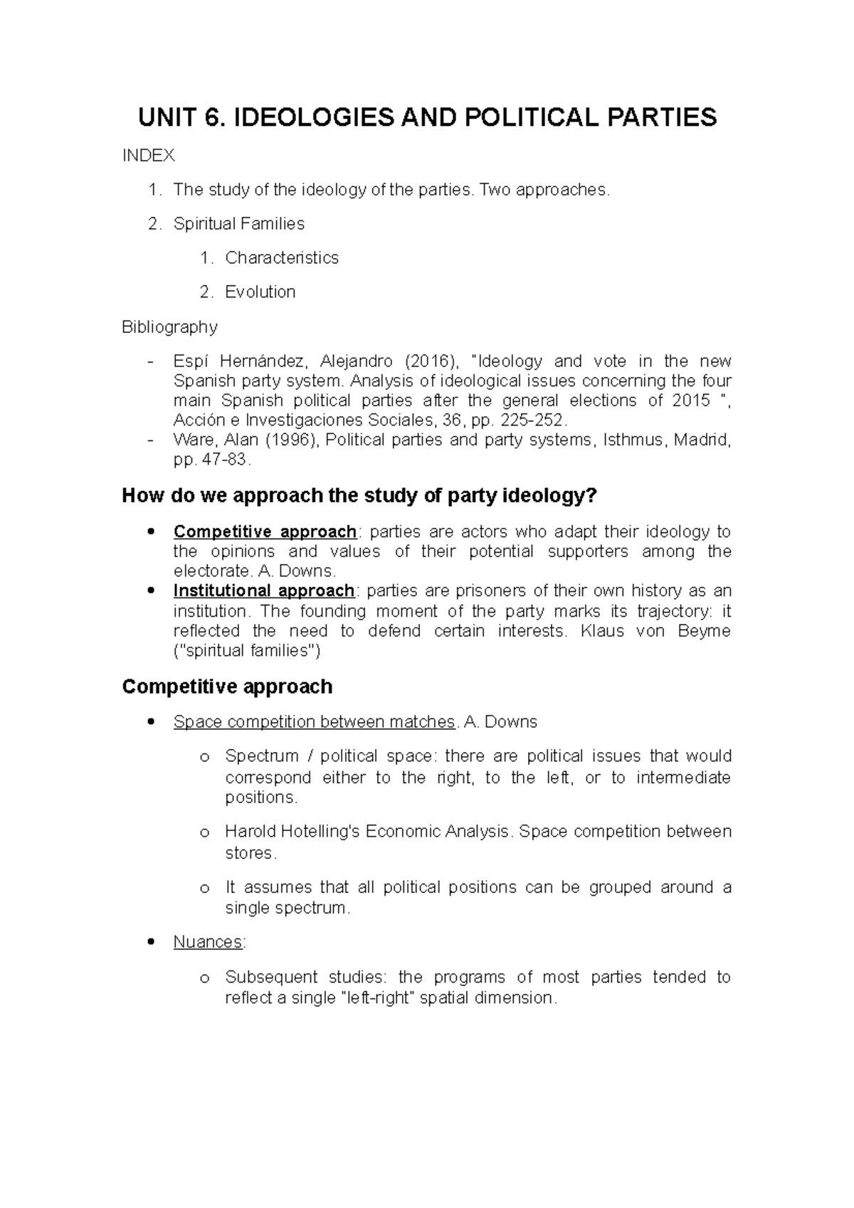 Temmary 1 Sociology - Lecture notes 1 - UNIT 6. IDEOLOGIES AND ...