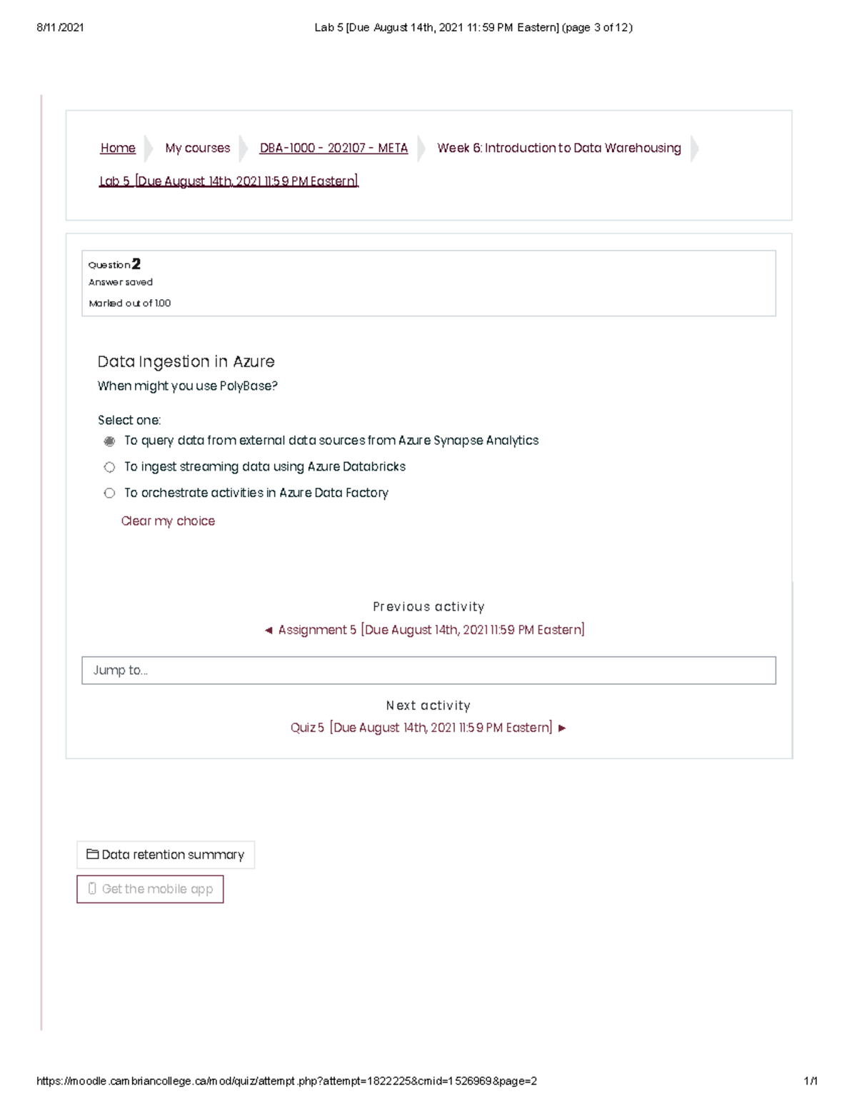 Lab 5 [Due August 14th, 2021 11 59 PM Eastern] (page 3 of 12) - 8/11/2021 Lab 5 [Due August 14th ...