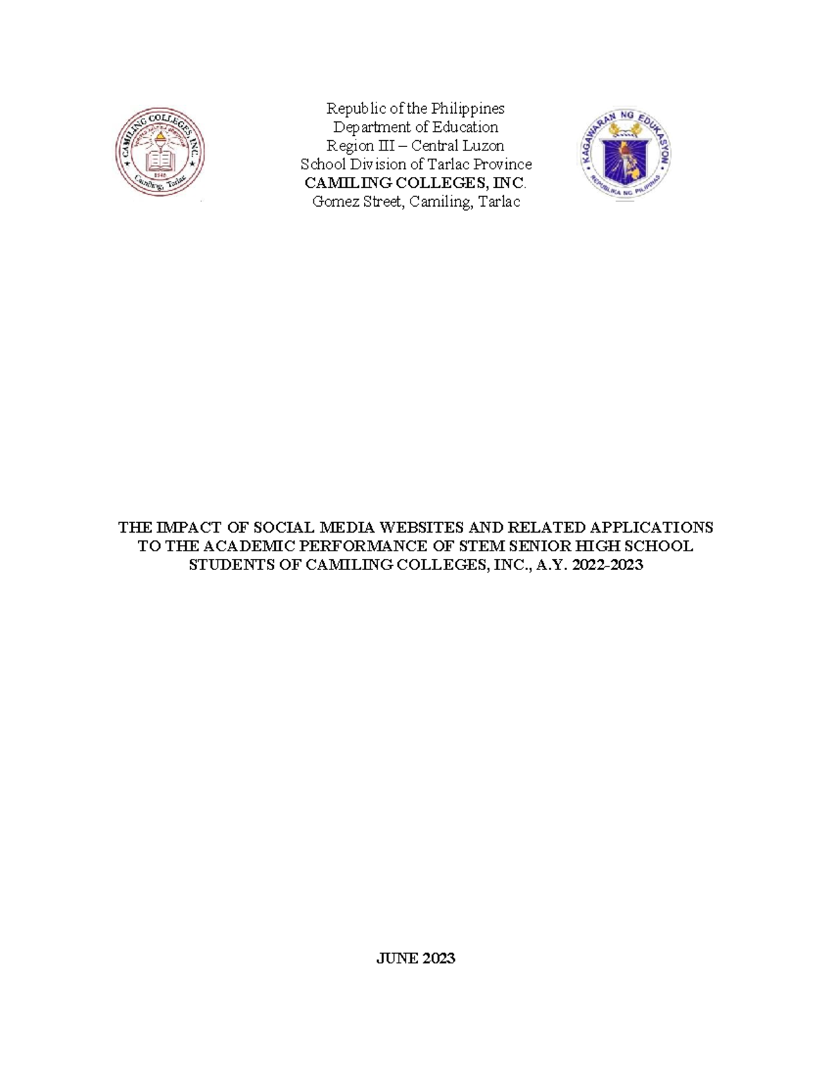 Research-Format-1 - Practical Research - Republic of the Philippines ...