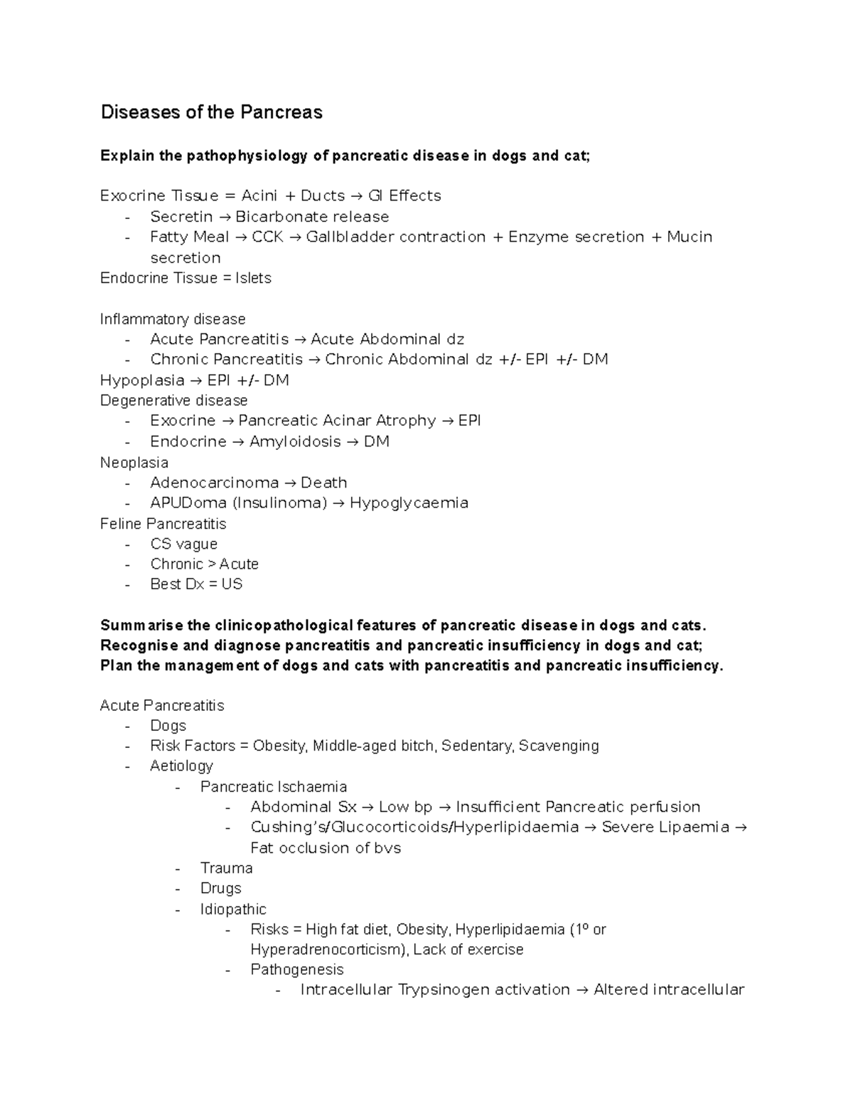 6. Diseases of the Pancreas - Diseases of the Pancreas Explain the ...