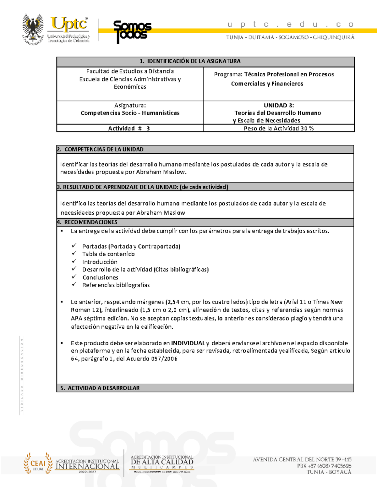 Actividad #3 TPCF Socio-Humanisticas II 2024 - 1. IDENTIFICACIÓN DE LA ASIGNATURA Facultad de ...