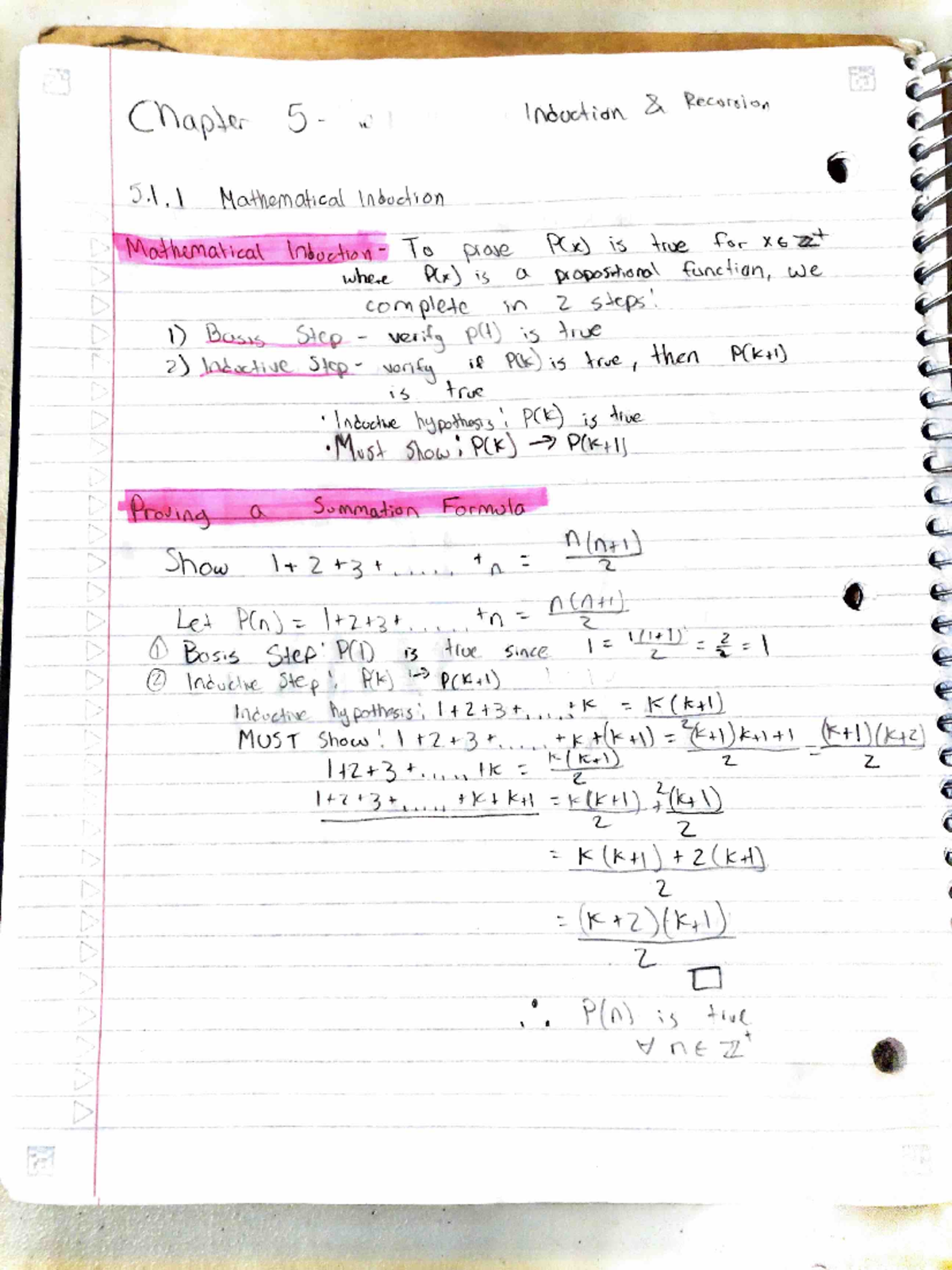 Chapter 5 - Mathematical Induction and Recursion - CSIT 270 - Studocu
