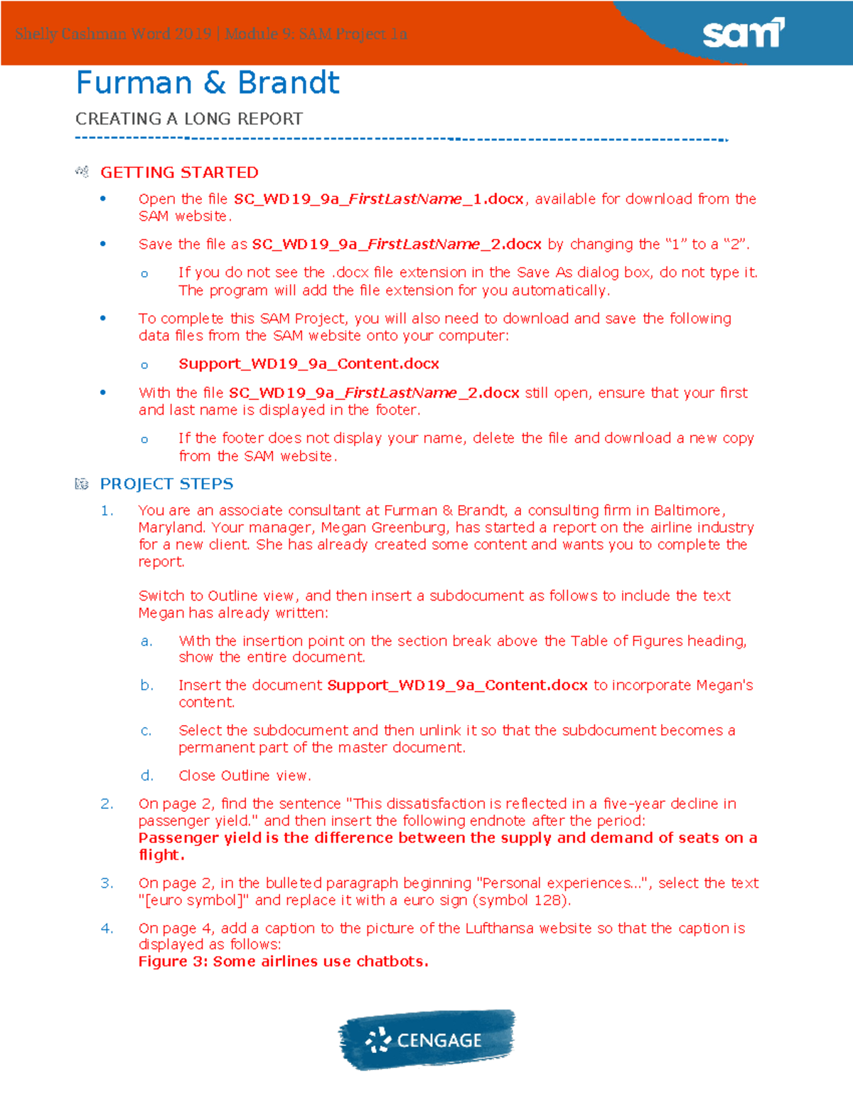 Instructions SC WD19 9a - Furman & Brandt CREATING A LONG REPORT ...