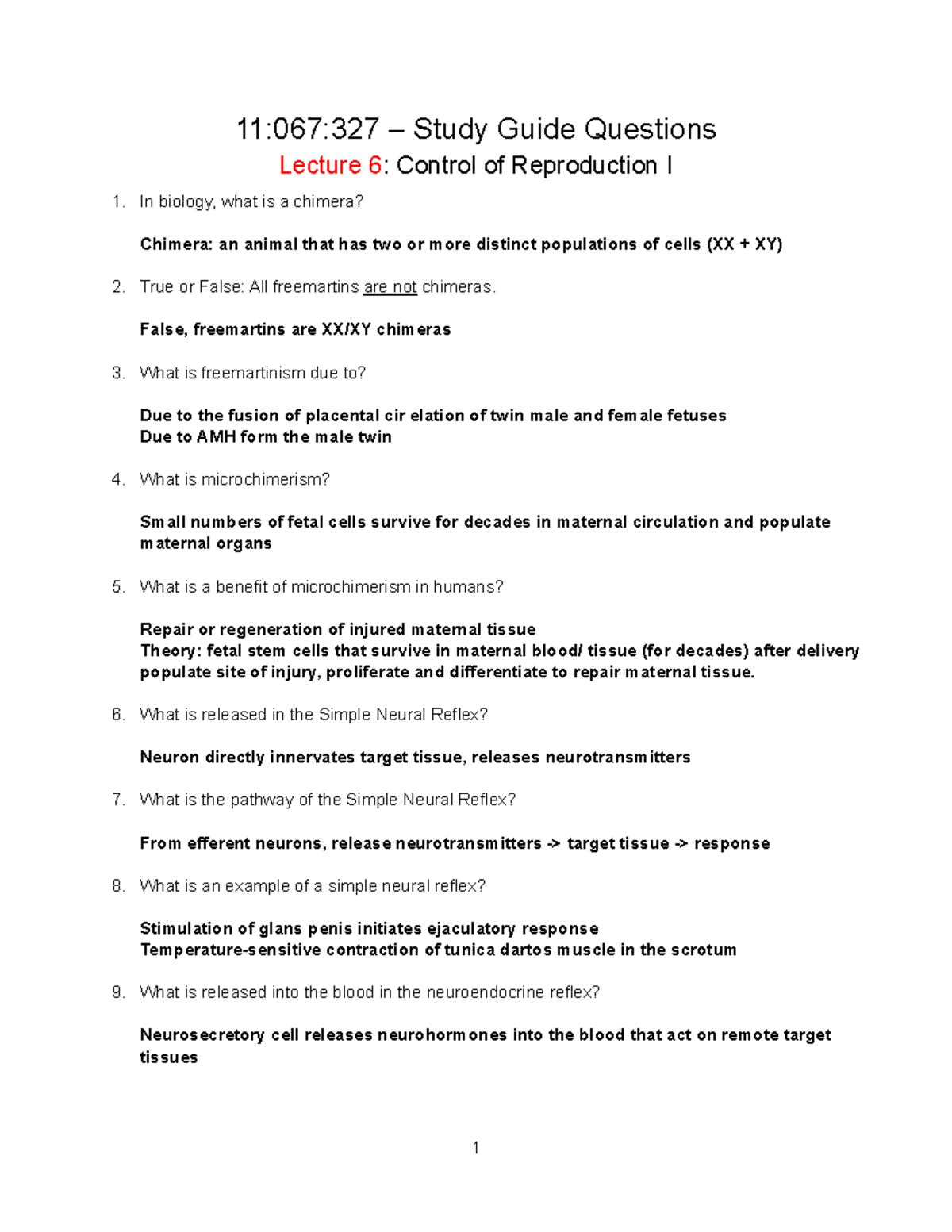 Animal Reproduction: Lecture 6 Study Guide - 11:067:327 – Study Guide ...