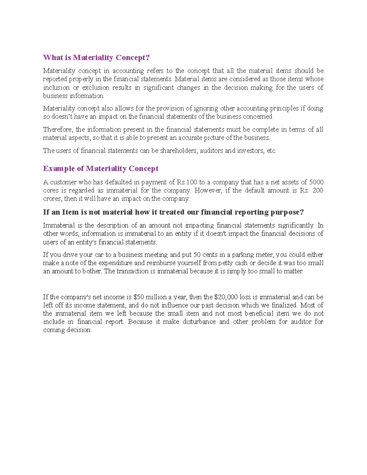 What is Materiality Concept - What is Materiality Concept? Materiality ...