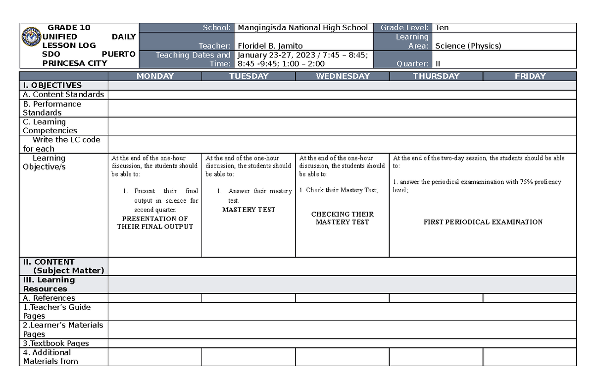 January 23 27 2023 - i DONT HAVE HEHE - GRADE 10 UNIFIED DAILY LESSON ...