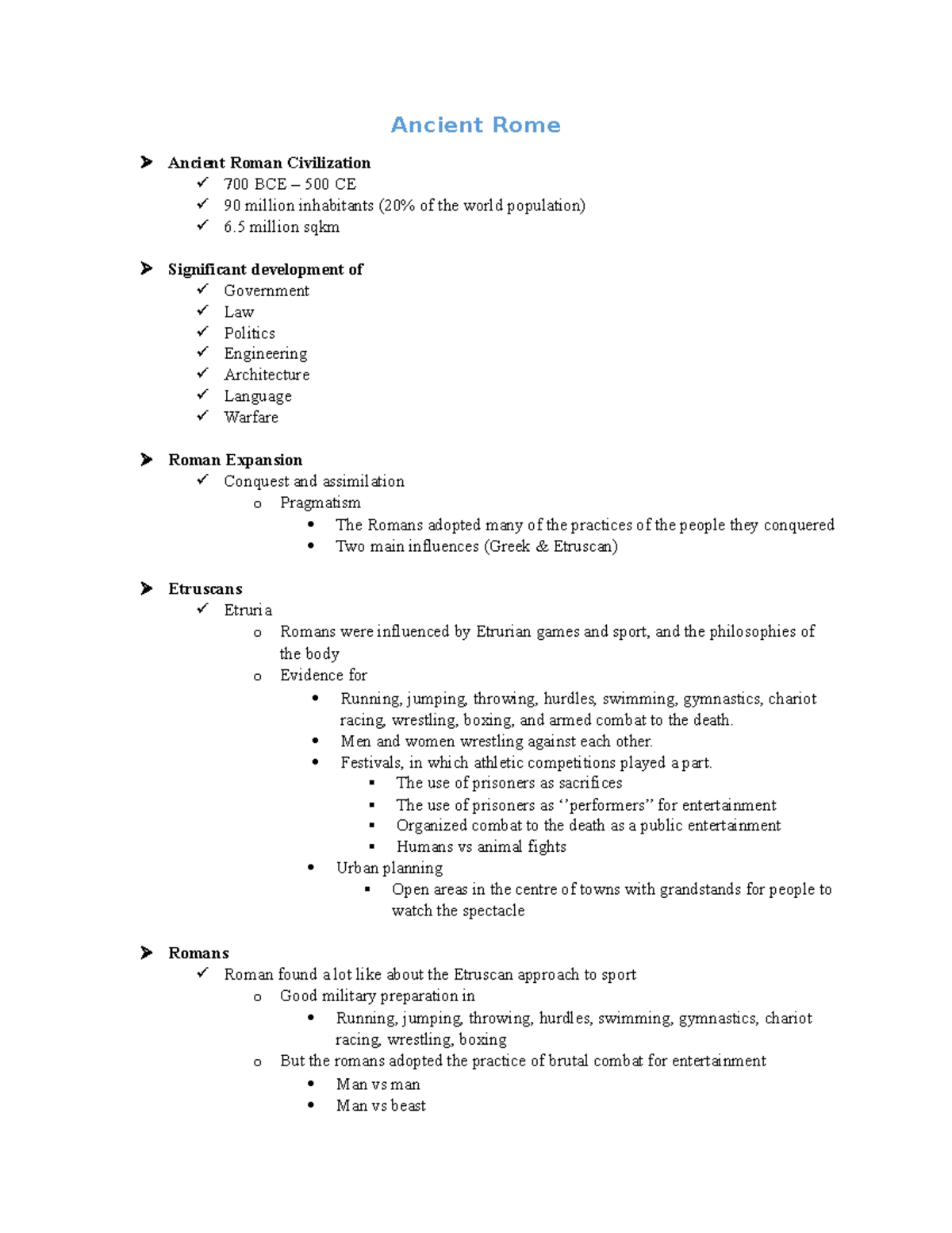 Ancient Rome Notes - Ancient Rome Ancient Roman Civilization 700 BCE ...