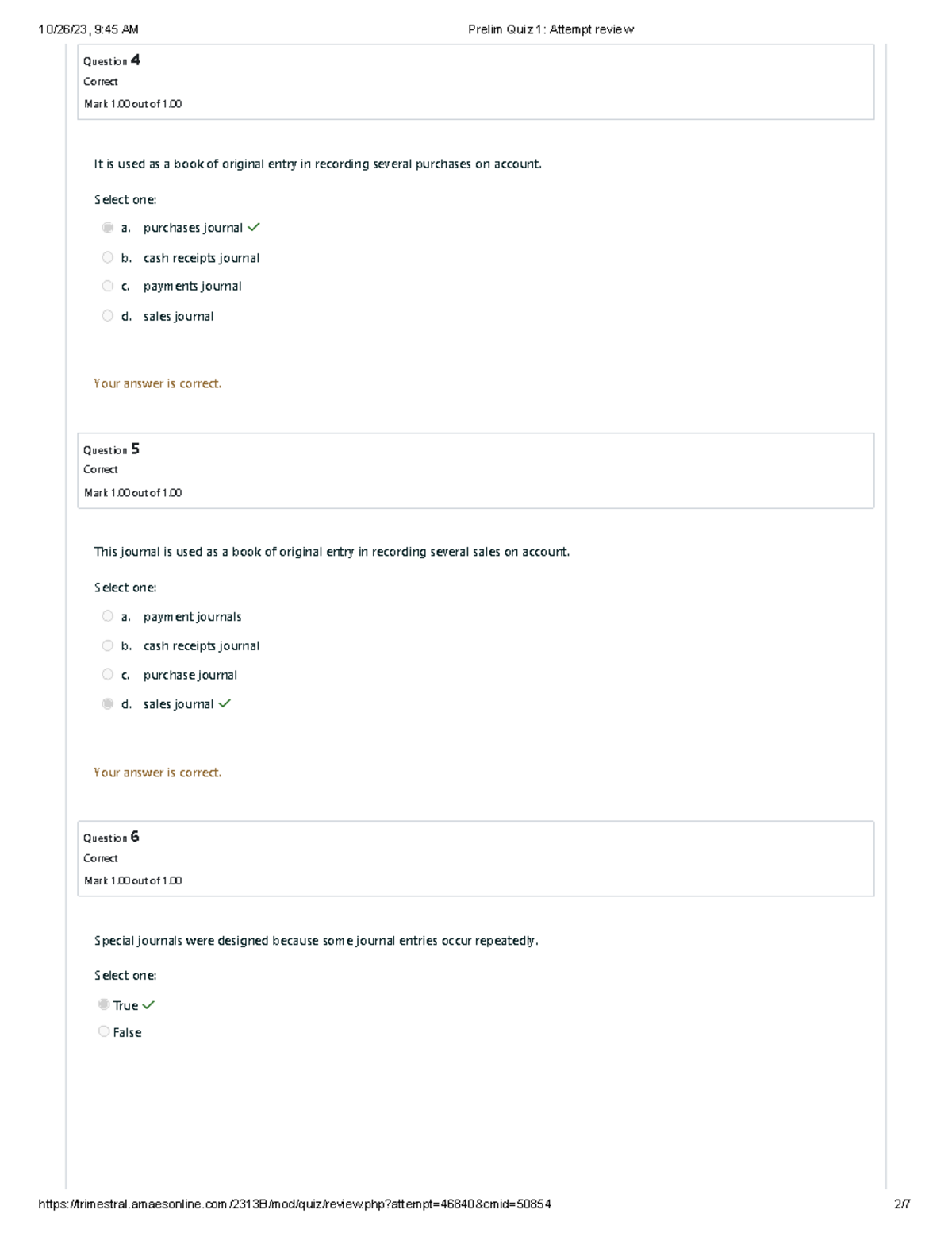 AST 02 - prelim quiz - 10/26/23, 9:45 AM Prelim Quiz 1: Attempt review - Studocu