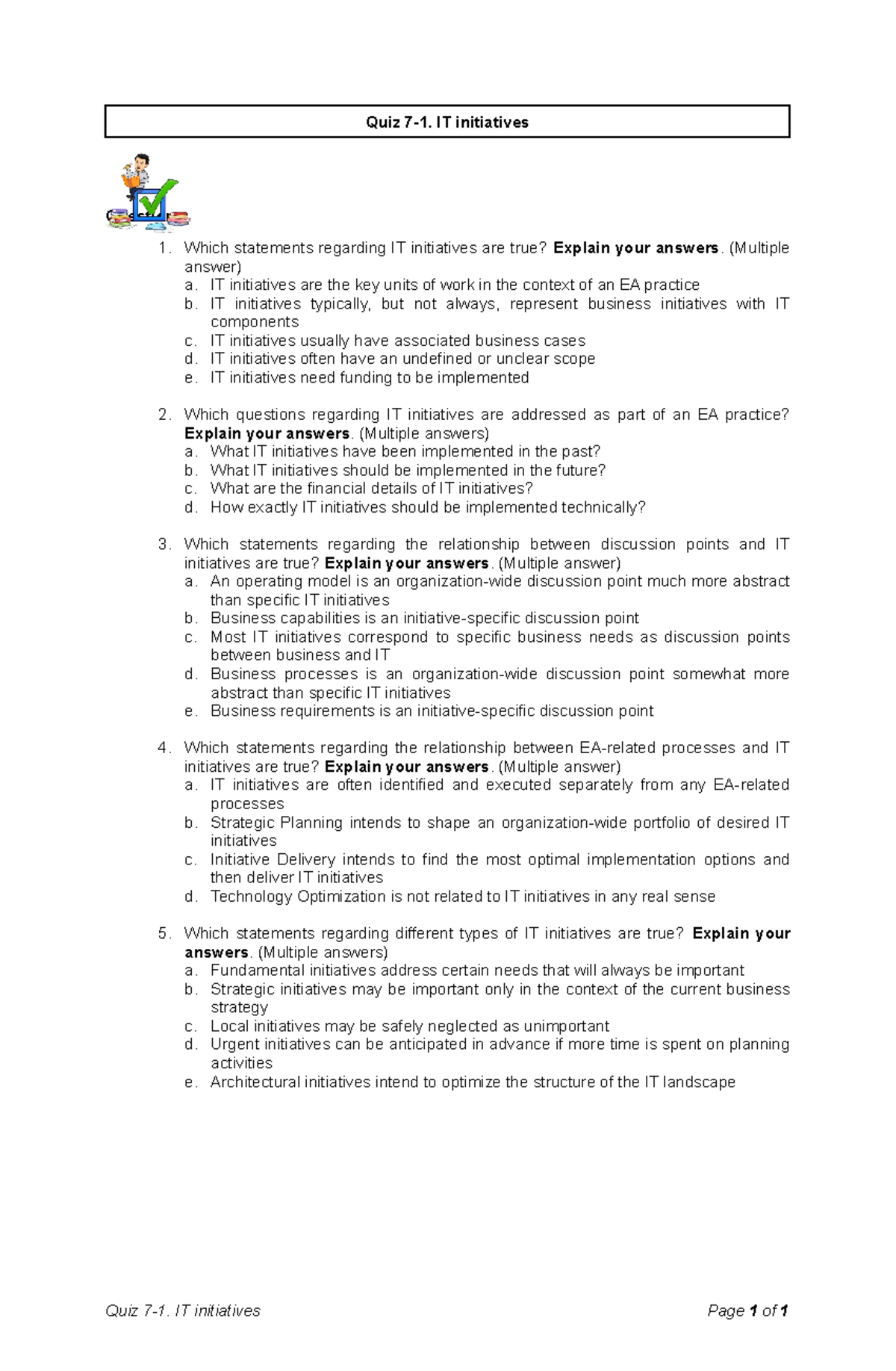 Systems Integration and Architecture 1 - Lecture 8 - Questions: Which ...